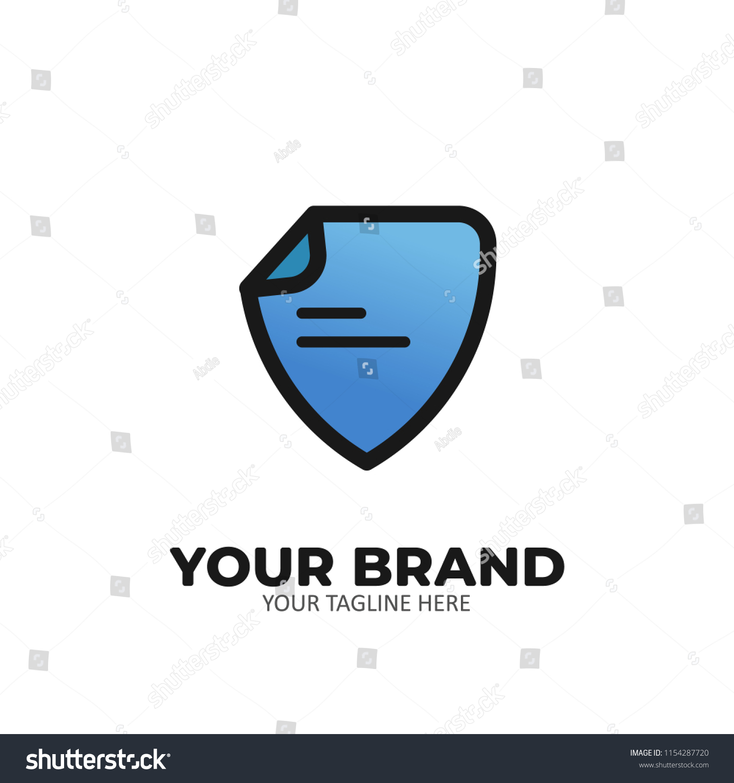 Document Sheet Logo Icon Protection Safe Stock Vector (Royalty Free ...