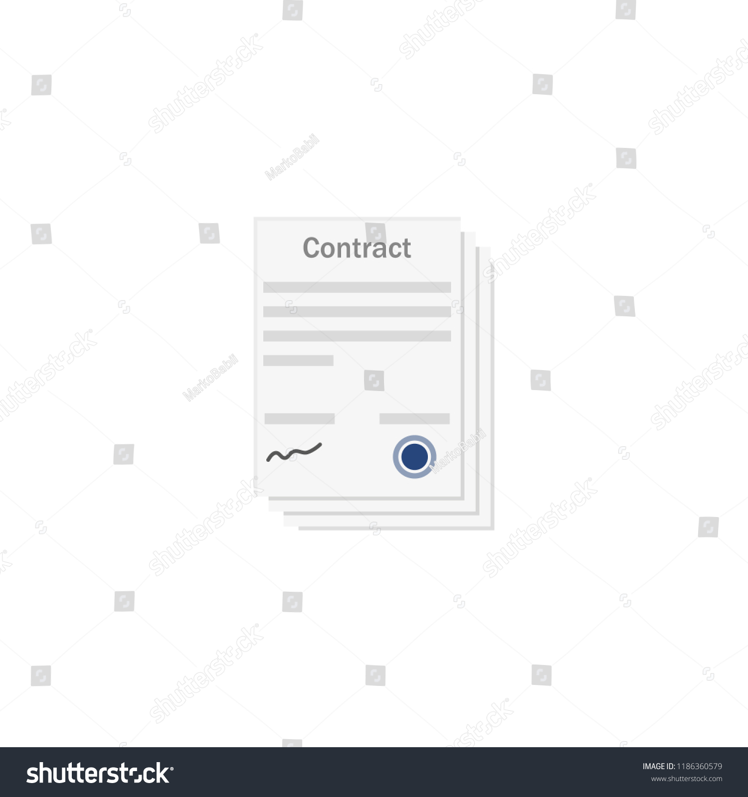 Document Sign Illustration Contract Vector Flat Stock Vector (Royalty ...