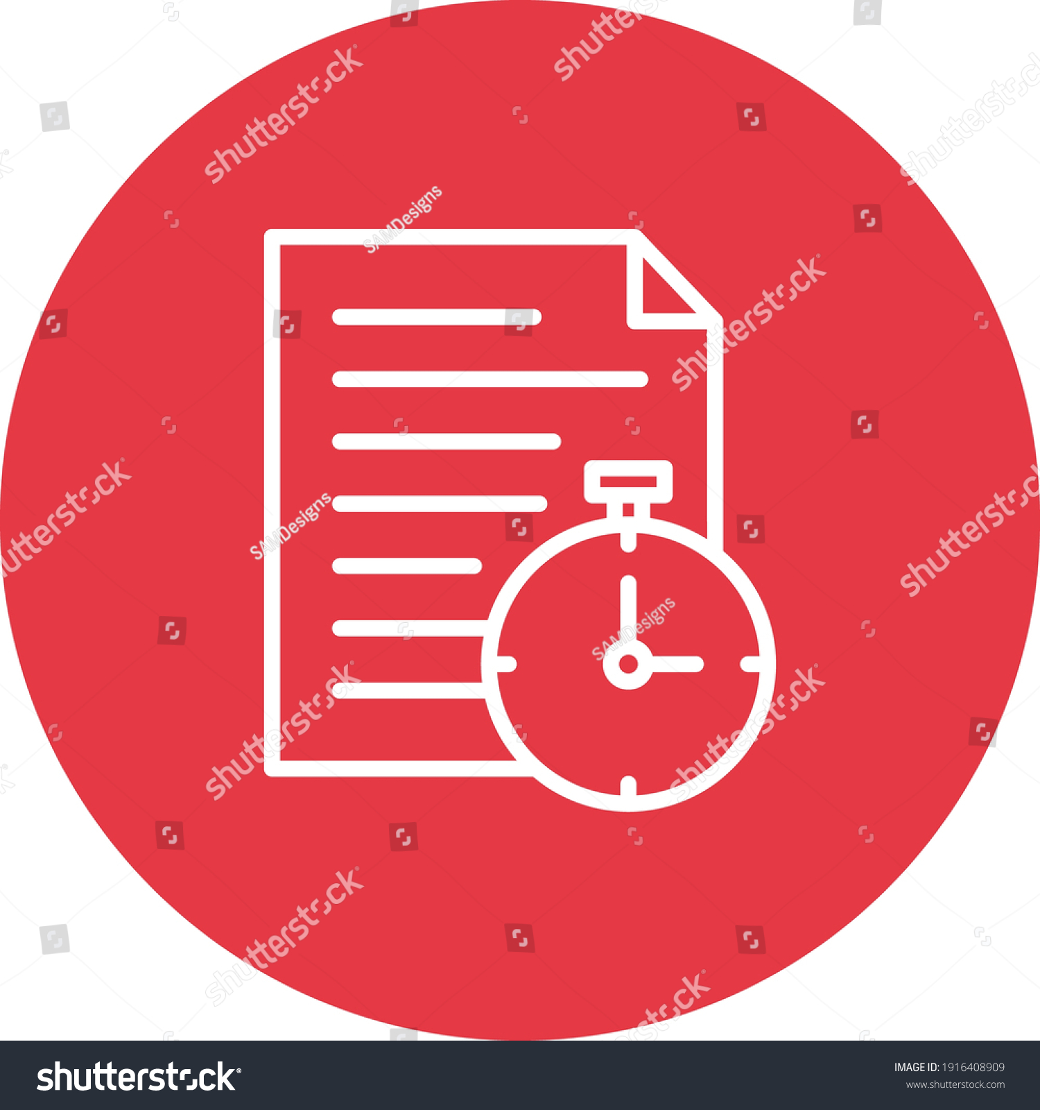 Document Stopwatch Timer Icon Vector Image Stock Vector (Royalty Free ...