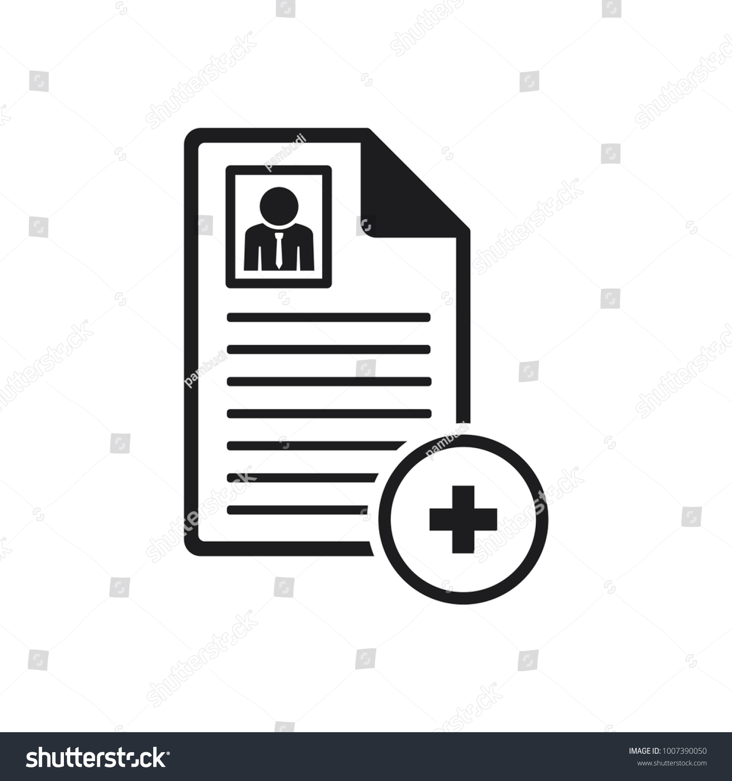 Document Vector Icon Cv Symbol Resume Stock Vector (Royalty Free ...