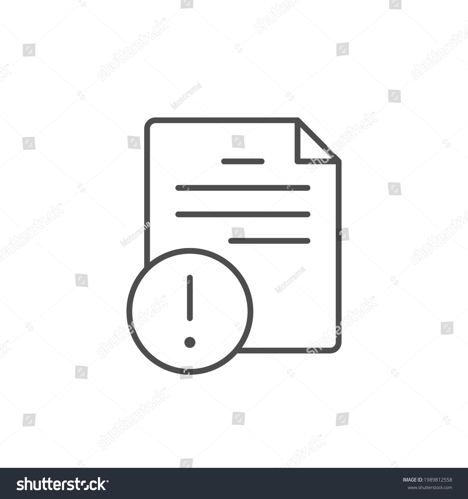 Document Warning Line Outline Icon Stock Vector (Royalty Free) 1989812558