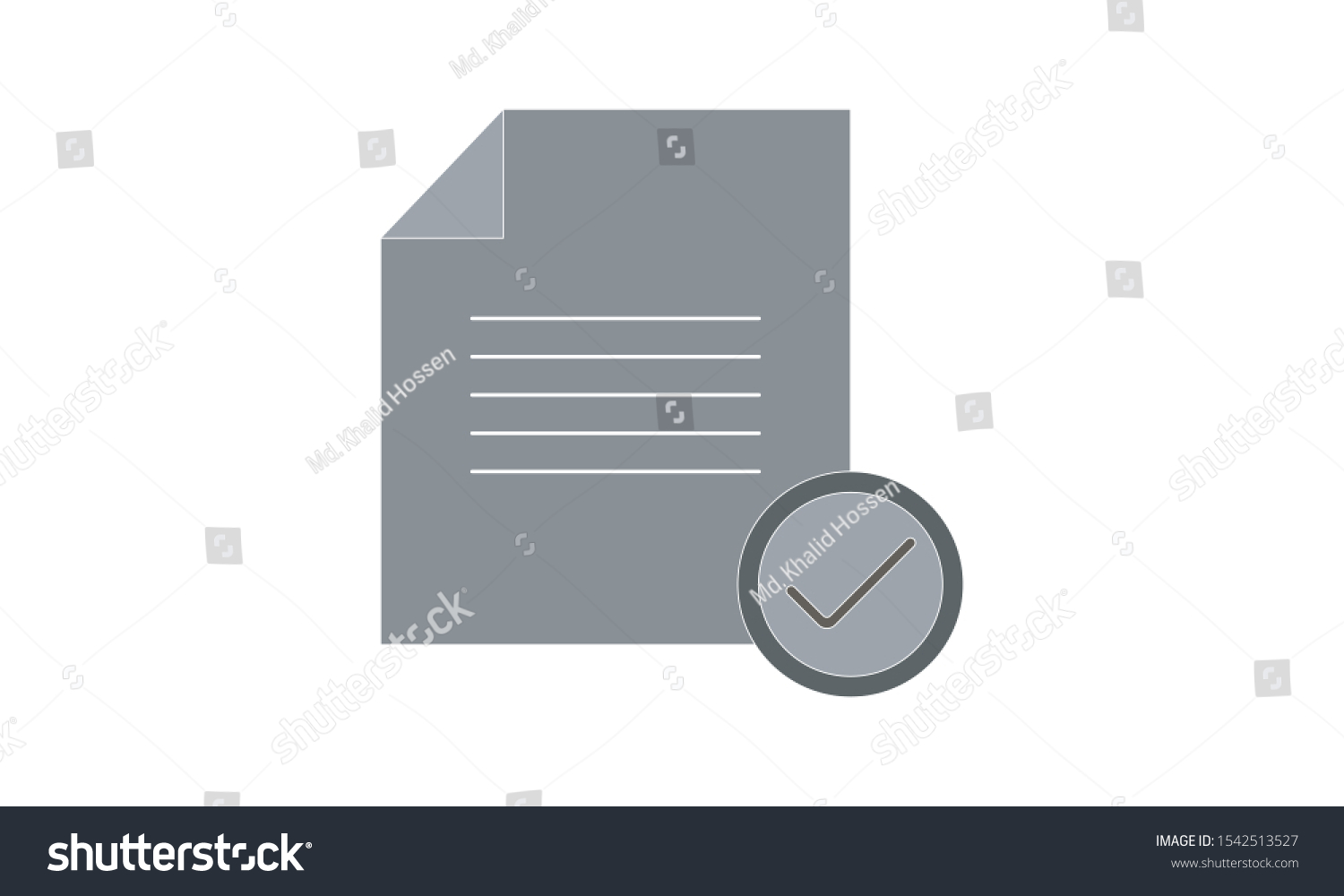 Document Check Mark Icon Vector Illustration Stock Vector (Royalty Free ...