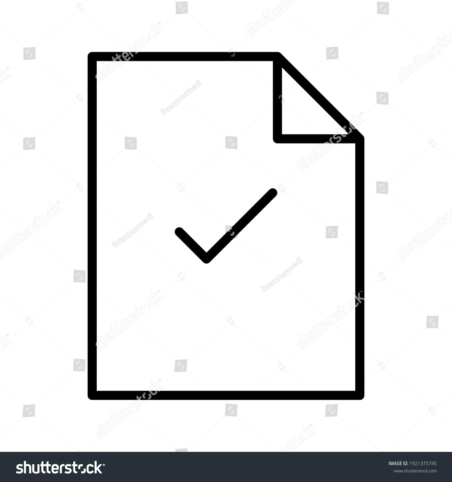 Document Check Mark Sign Icon Stock Vector (Royalty Free) 1921375745 ...