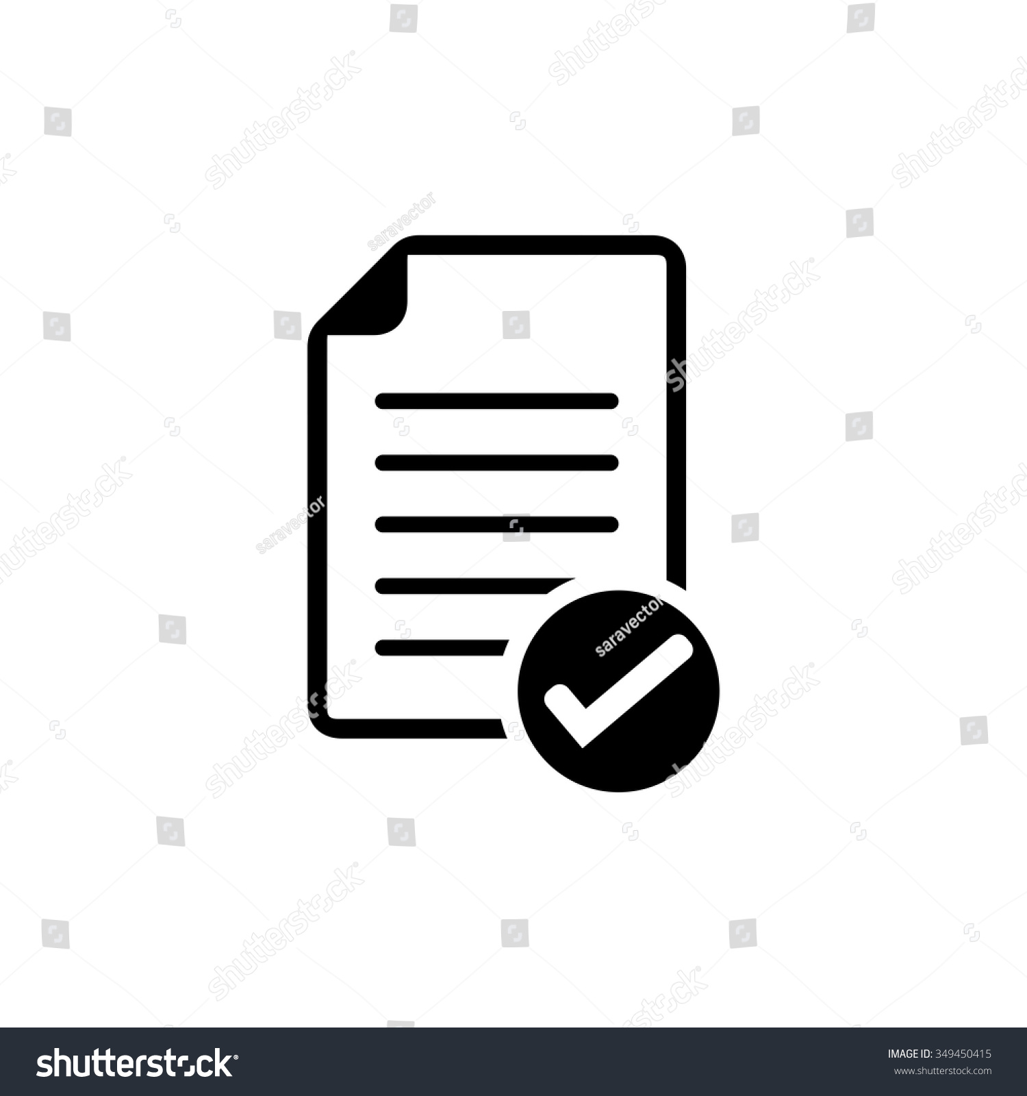 Document Check Mark Sign Icon 스톡 벡터(로열티 프리) 349450415 | Shutterstock
