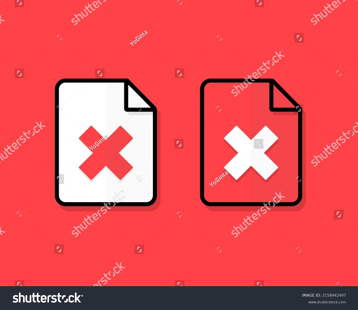 Document Cross Sign Vector Illustration Stock Vector (Royalty Free ...