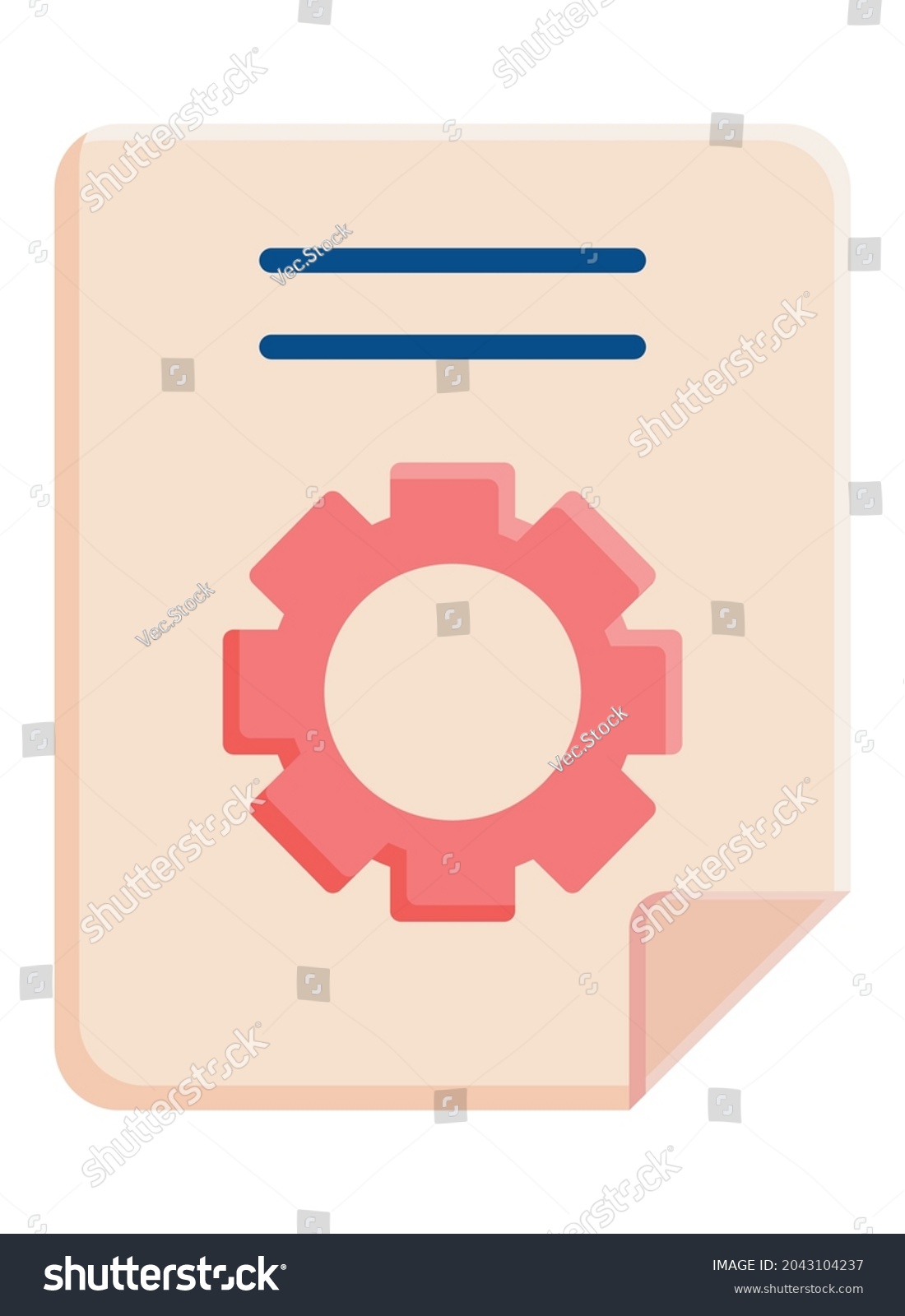 Document Gear Wheel Icon Stock Vector (Royalty Free) 2043104237 ...