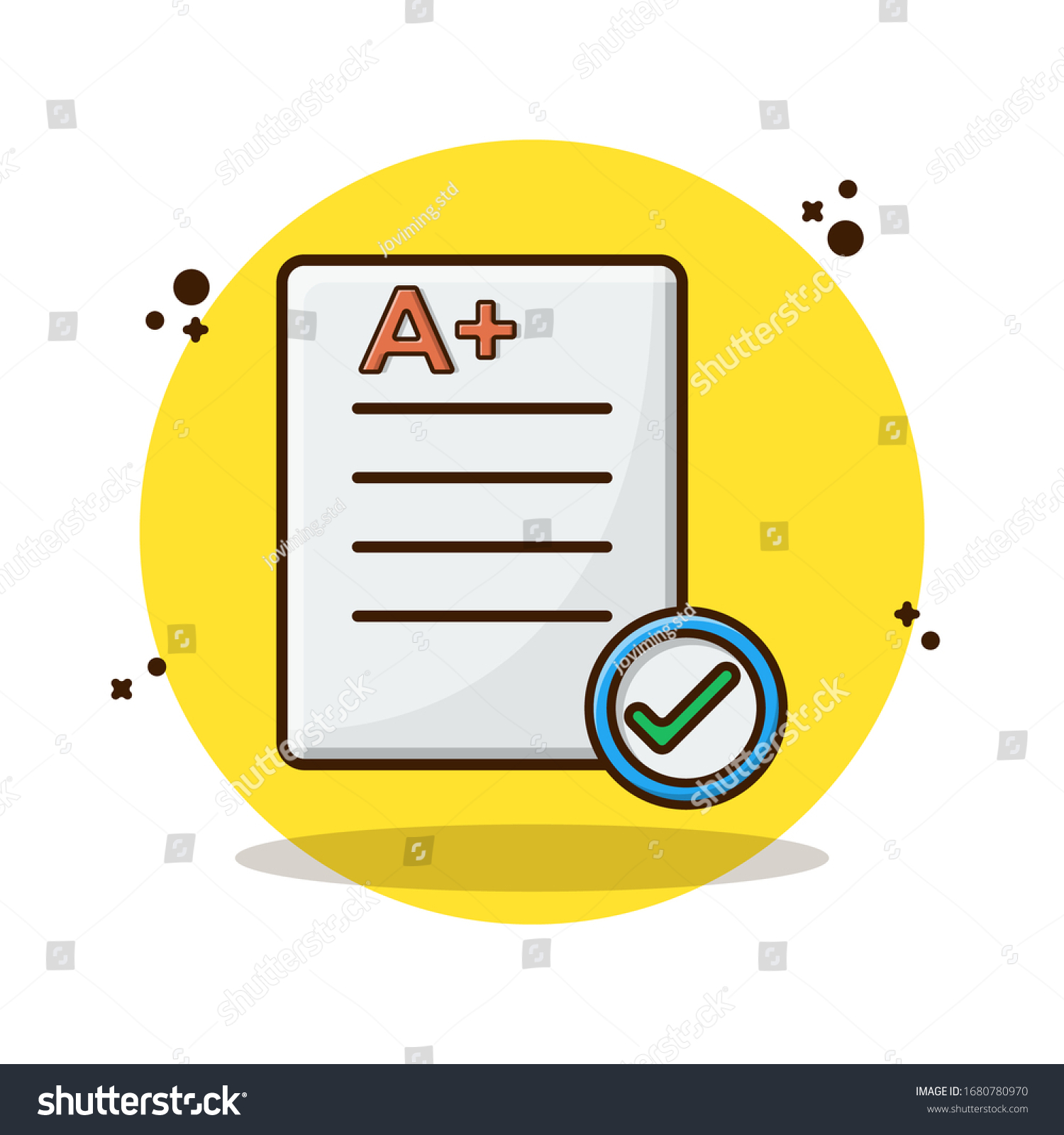 Document Grade Checklist Vector Illustration Set Stock Vector (Royalty ...