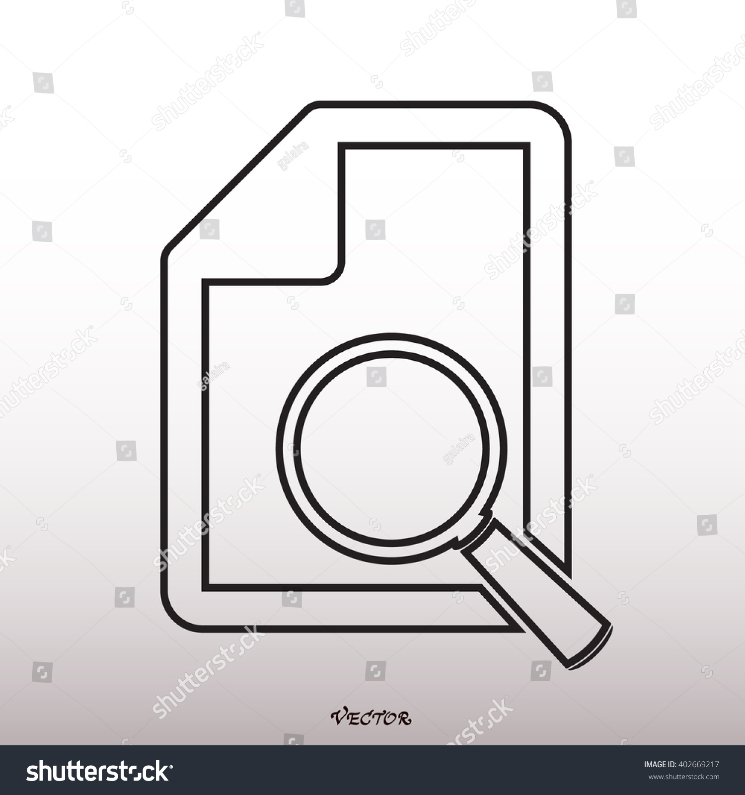 Document Magnifying Glass Icon Stock Vector (Royalty Free) 402669217 ...