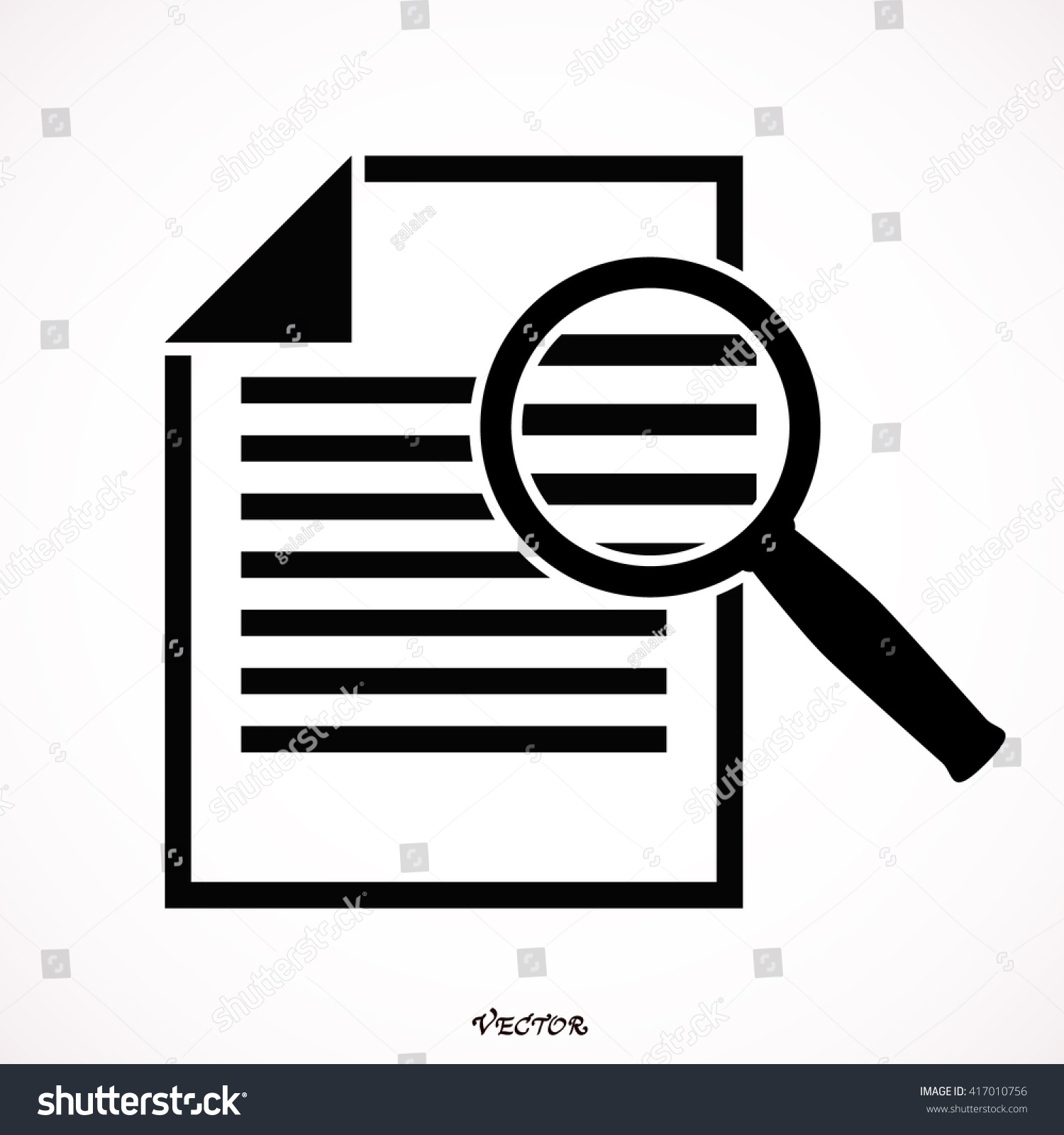 Document Magnifying Glass Icon Stock Vector 417010756 - Shutterstock