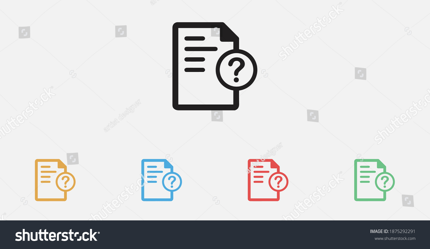Document Question Mark Vector Icon Filled Stock Vector (Royalty Free ...