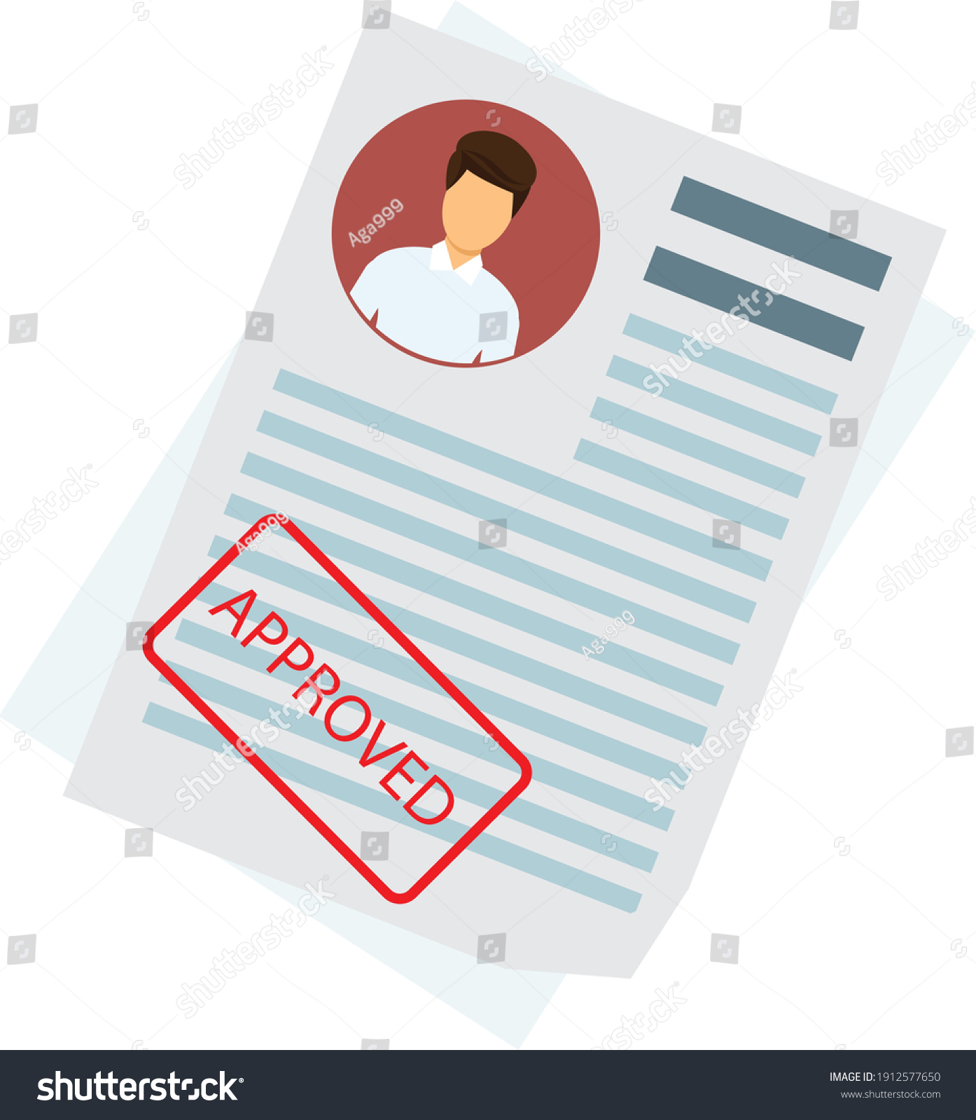 Documents Approved Illustration Cv Icon Stock Vector (Royalty Free ...