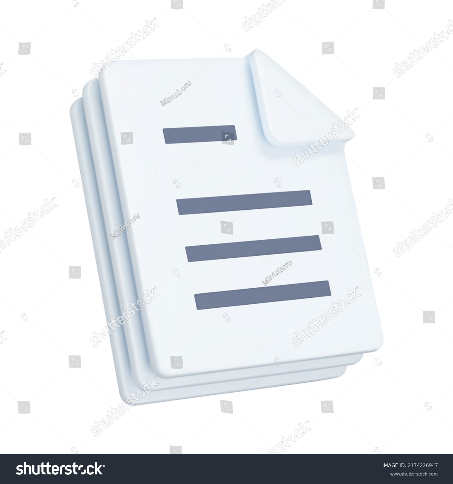 Documents 3d Icon Stack Sheets Text Stock Vector (Royalty Free ...