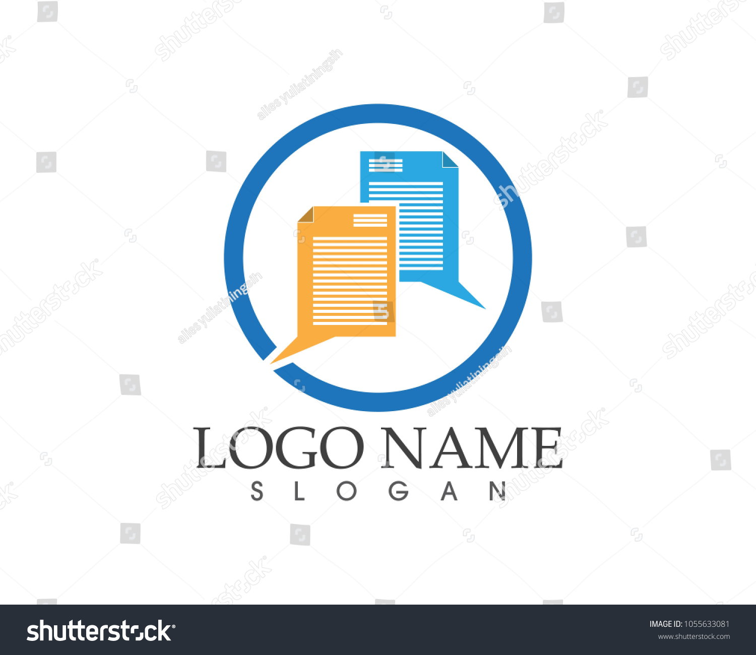 Documents Icon Logo Design Illustration Stock Vector (Royalty Free ...