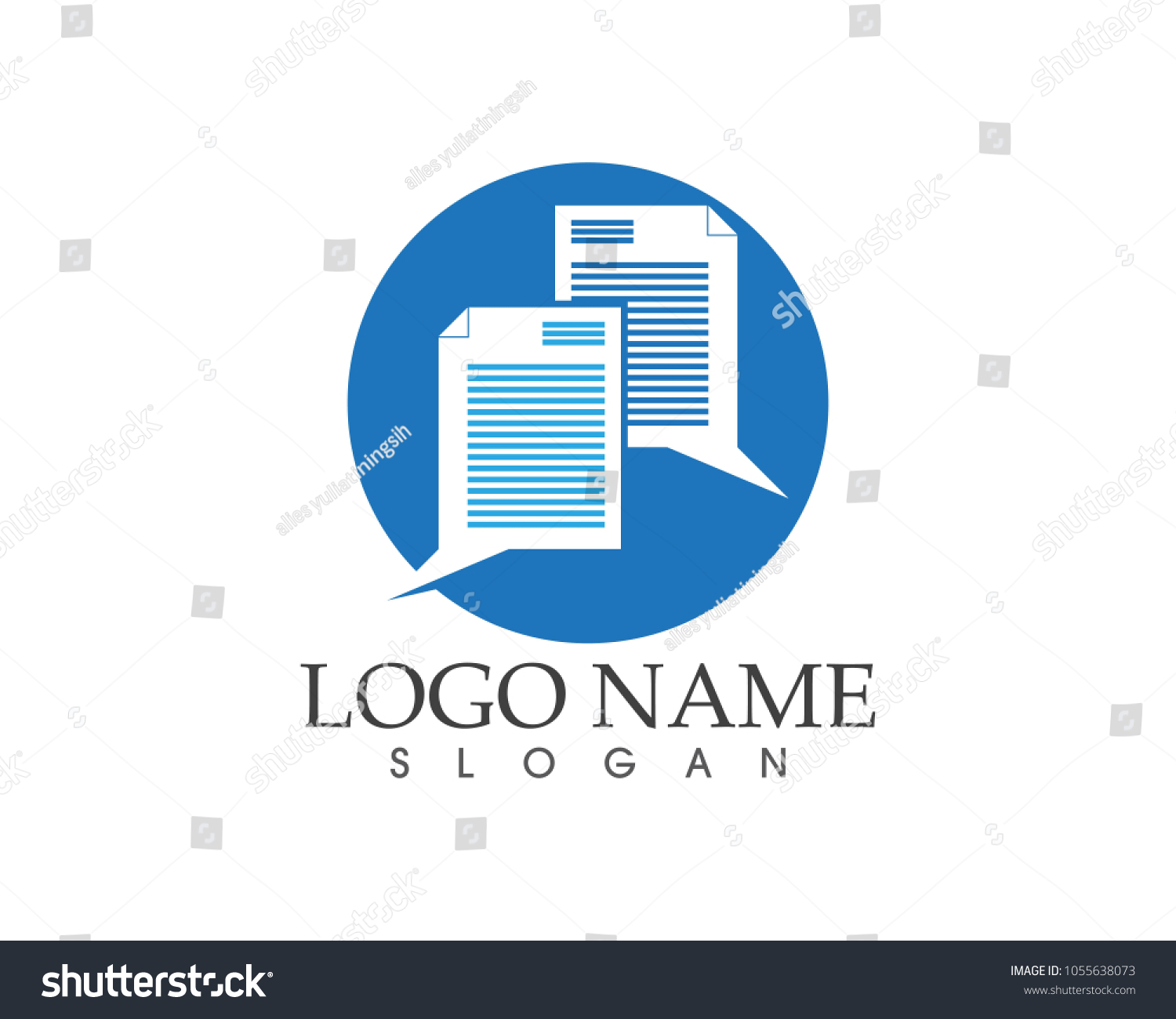 Documents Icon Logo Design Illustration Stock Vector (Royalty Free ...