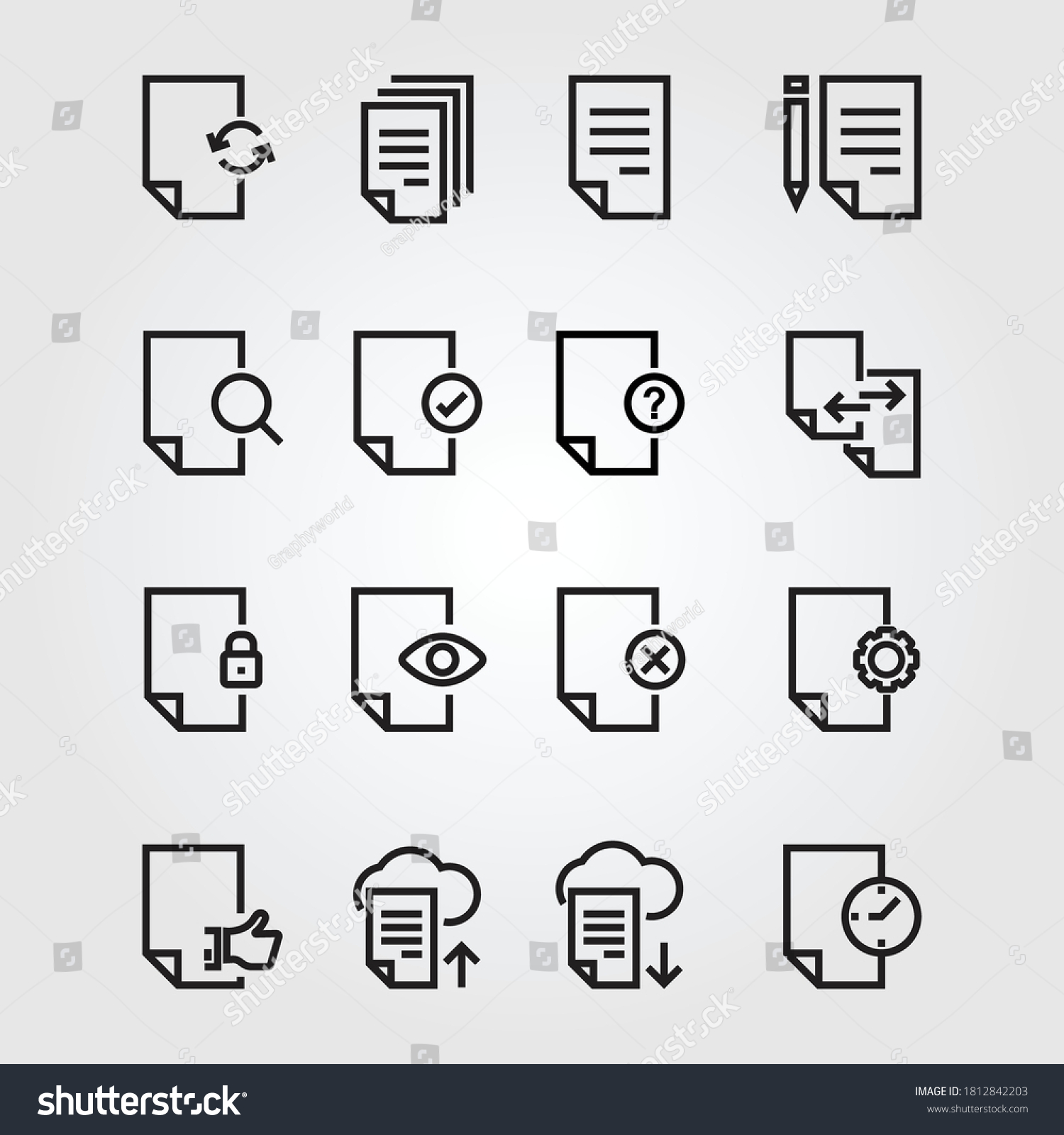 Documents Icon Set Design Vector Multiple Stock Vector (Royalty Free ...