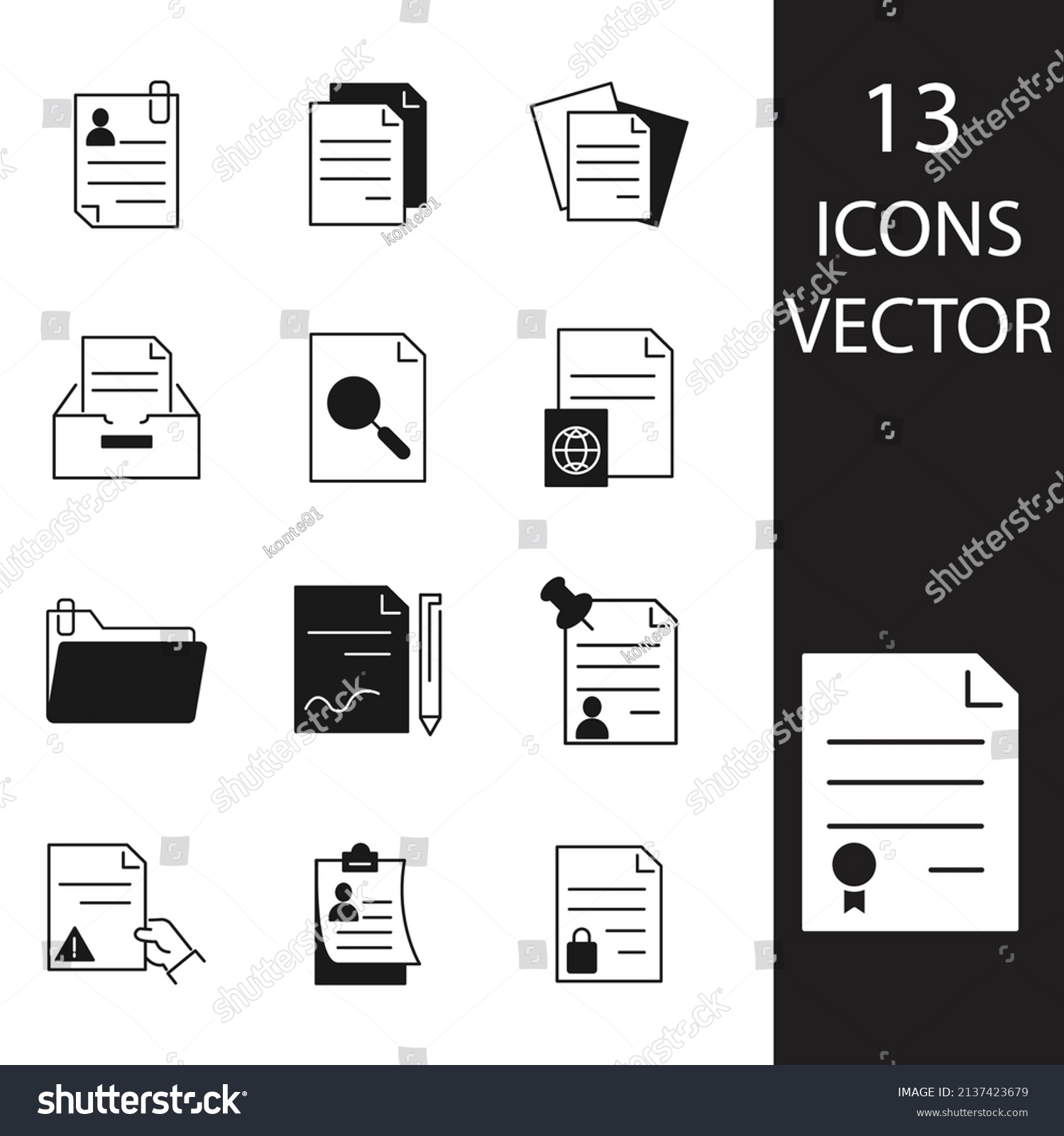 Documents Icons Set Documents Pack Symbol Stock Vector (Royalty Free ...