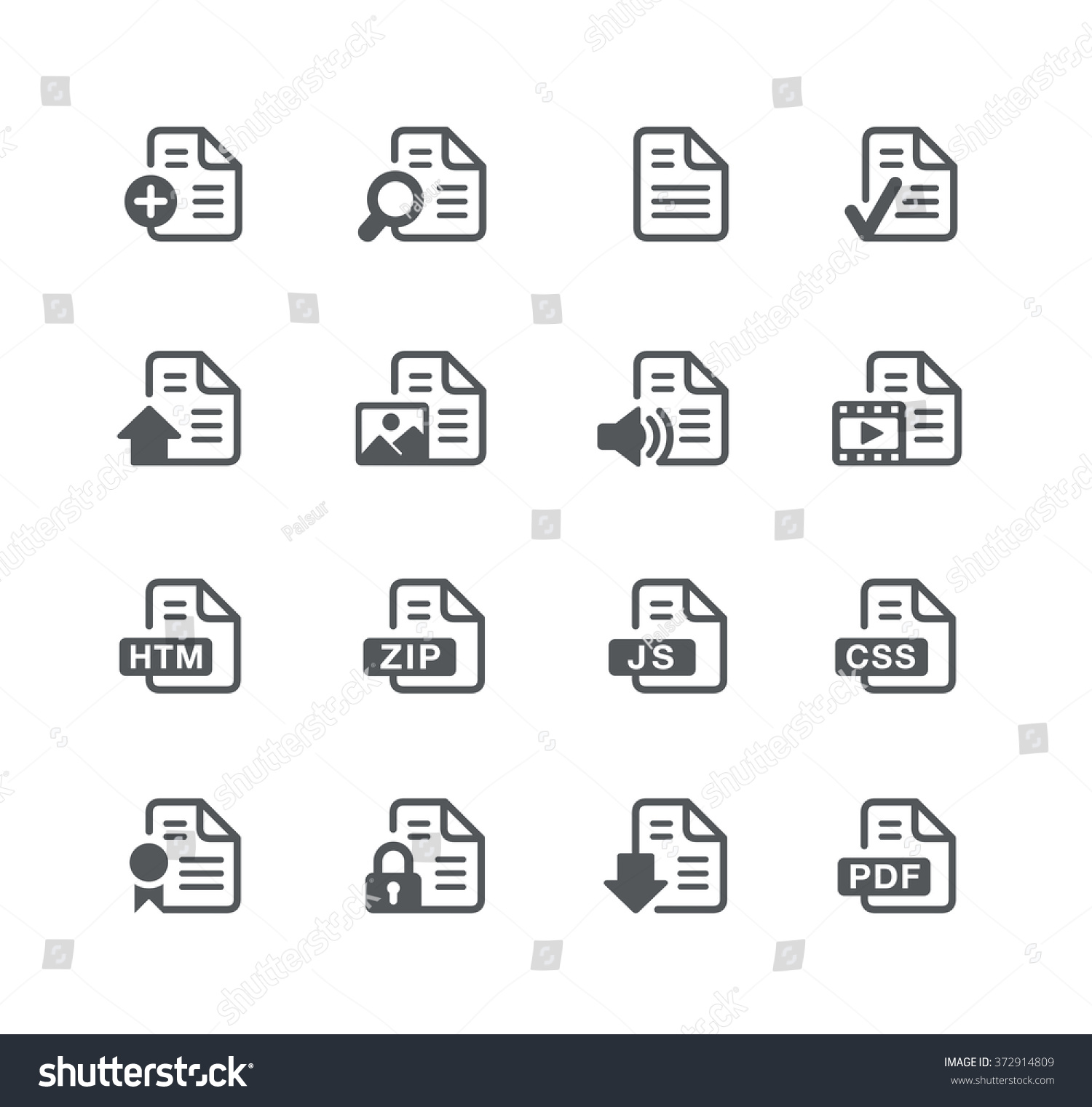Documents Icons 1 Utility Series Stock Vector (Royalty Free) 372914809