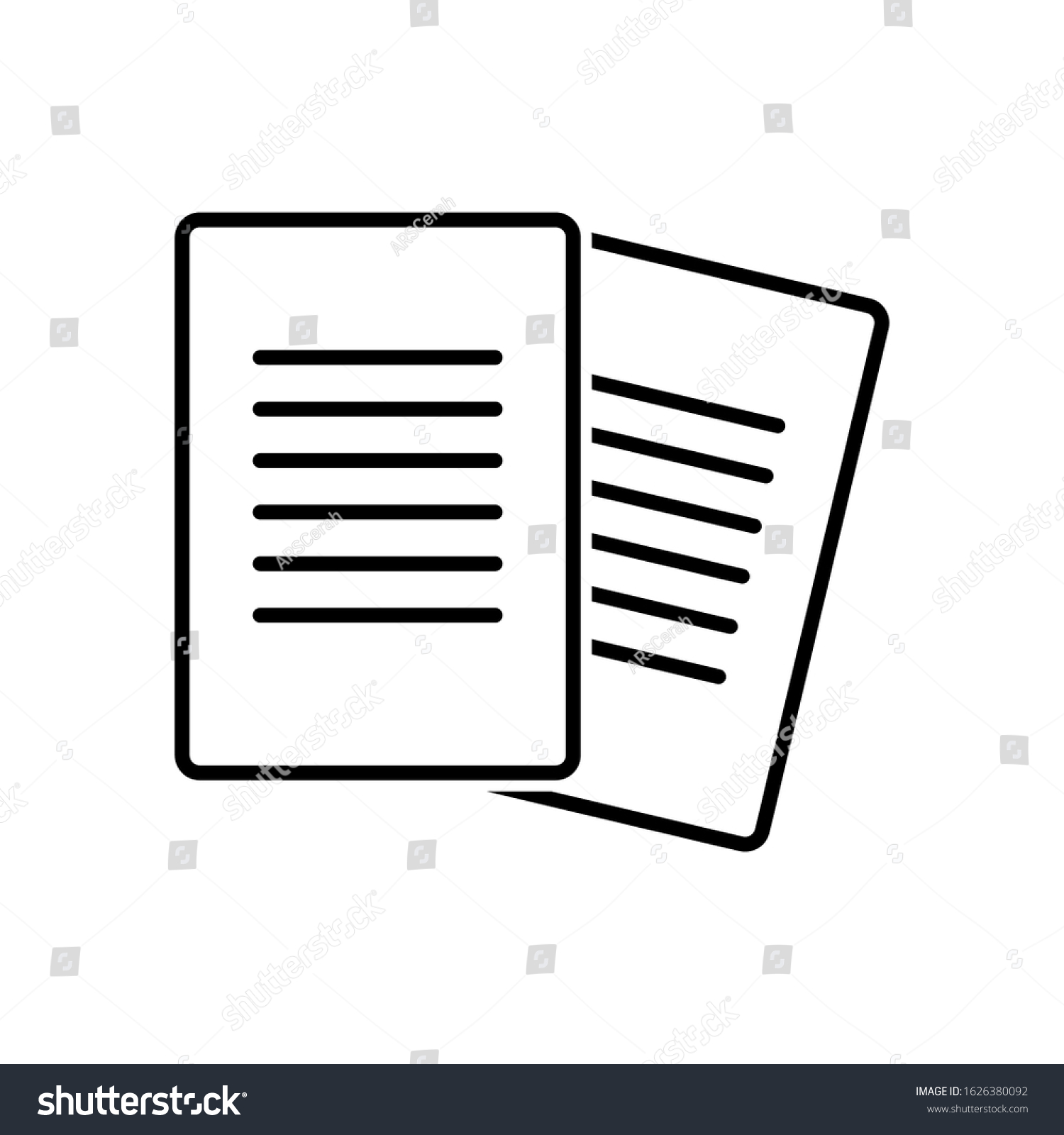 Documents Line Shape Illustration Document Vector Stock Vector (Royalty ...