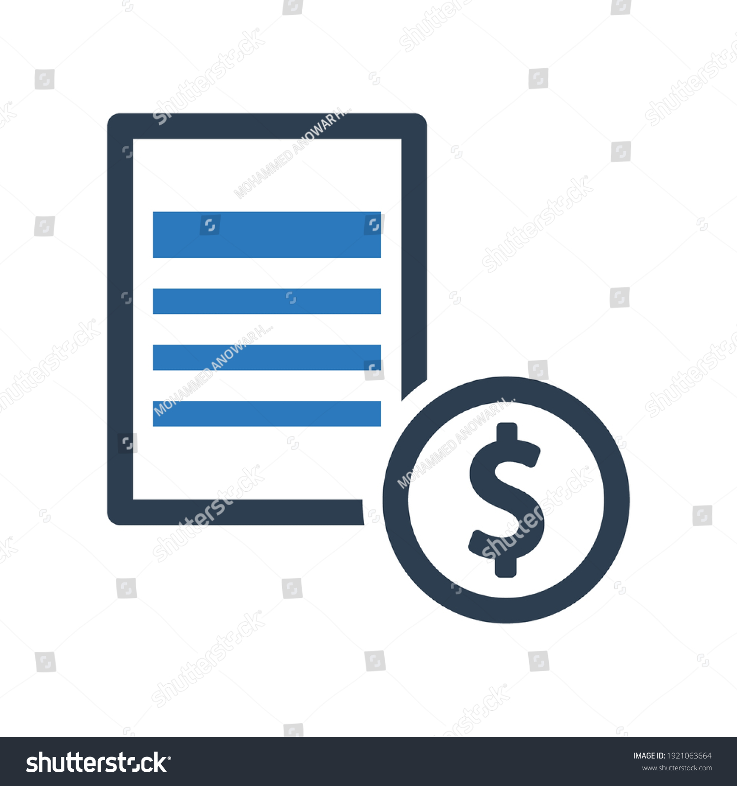 Documents Papers Icon Invoice Receipt Icon Stock Vector (Royalty Free ...