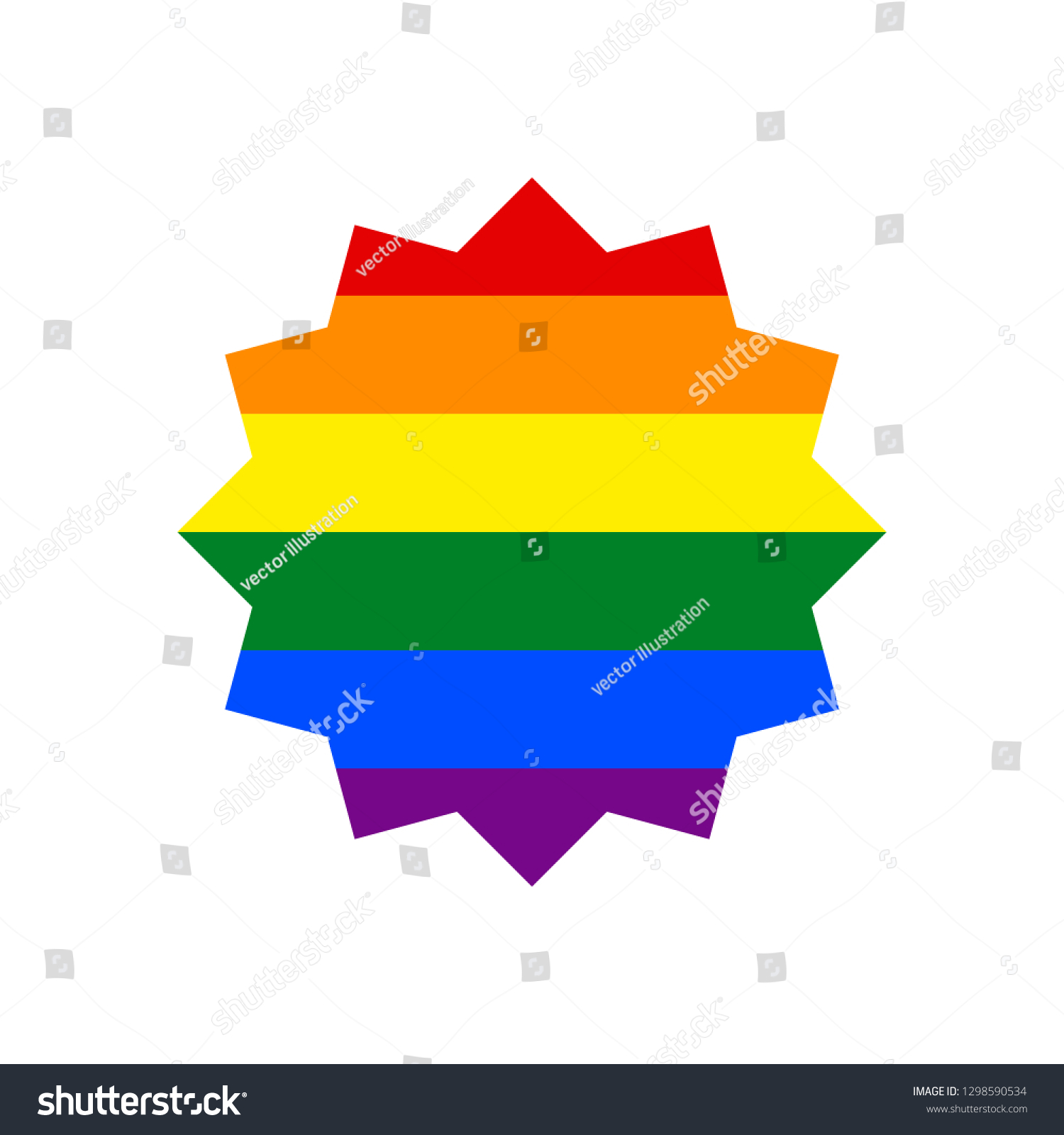 Dodecagonal Shape Lgbt Rainbow Pride Flag เวกเตอร์สต็อก ปลอดค่า