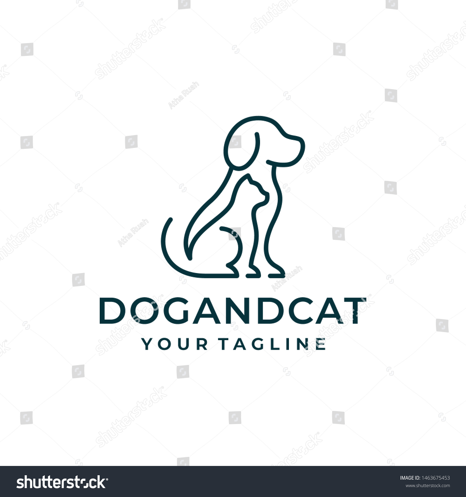 Dog Cat Logo Design Vector Stock Vector (Royalty Free) 1463675453