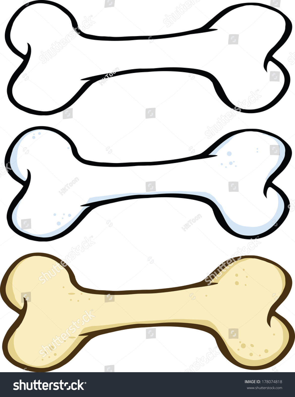 Dog Bone Cartoon Illustrations 2 Set Stock Vector (Royalty Free) 178074818