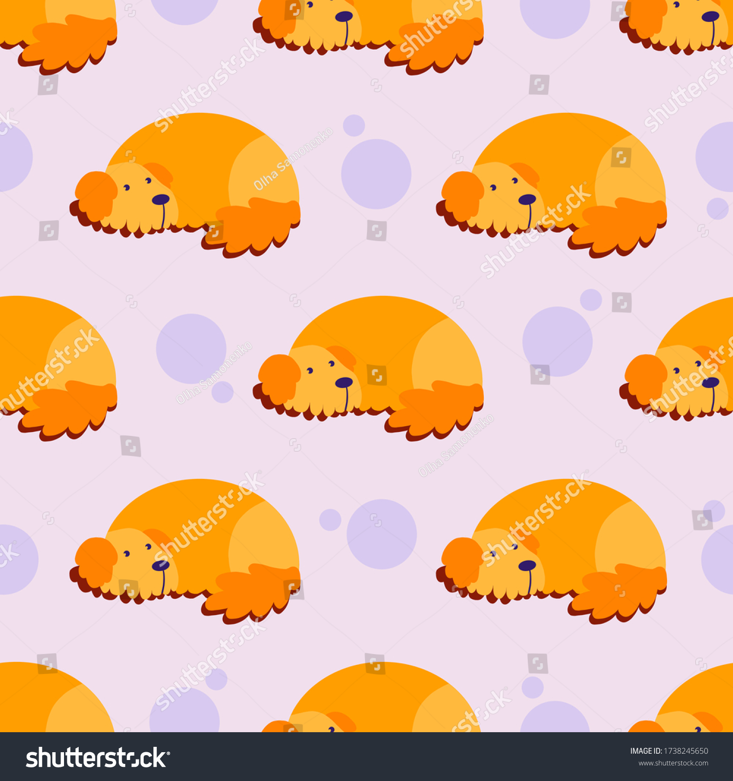 Dog Cartoon Pattern Vector Simple Texture Stock Vector (Royalty Free ...