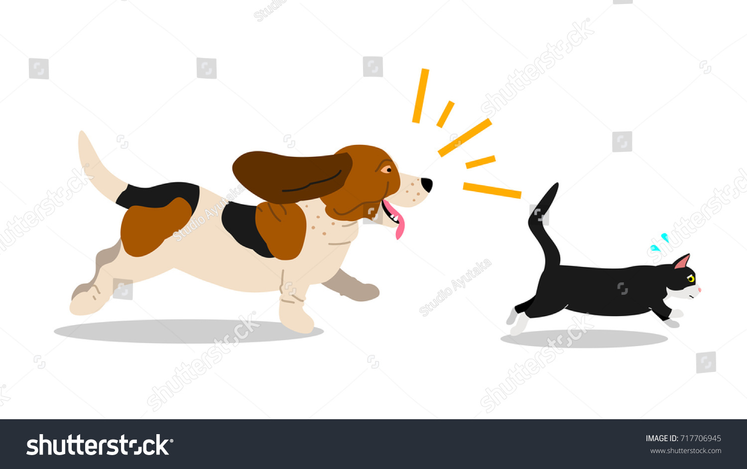 342 Dog chasing cat Stock Illustrations, Images & Vectors | Shutterstock
