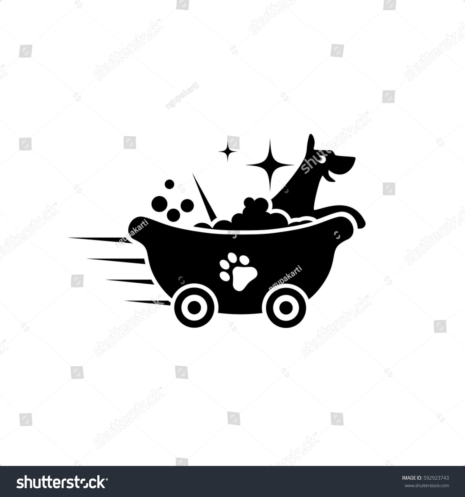 Vektor Stok Dog Cleaning Service Logo Vector (Tanpa Royalti) 592923743 ...