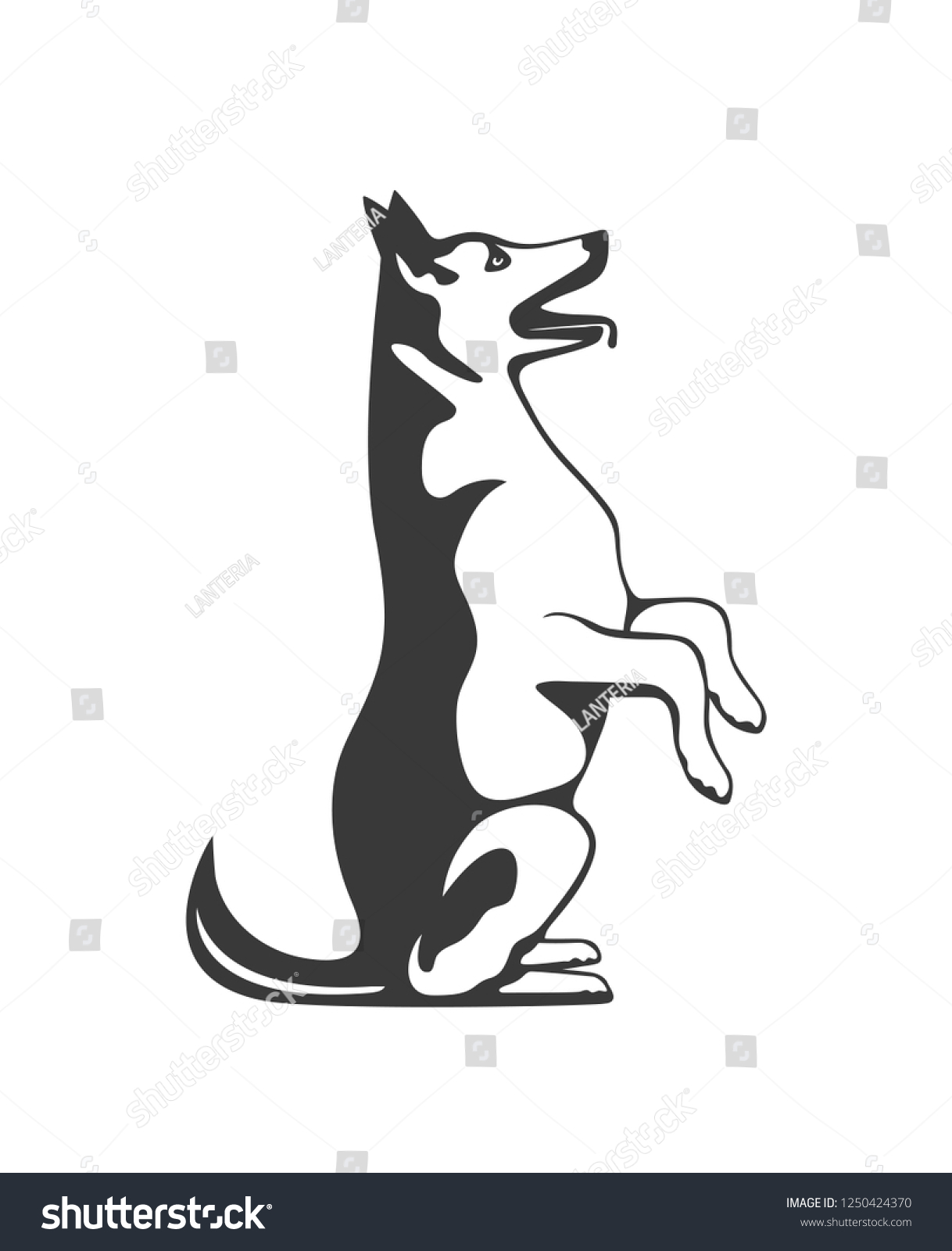Dog Drawing Vector Illustration Stock Vector (Royalty Free) 1250424370 ...