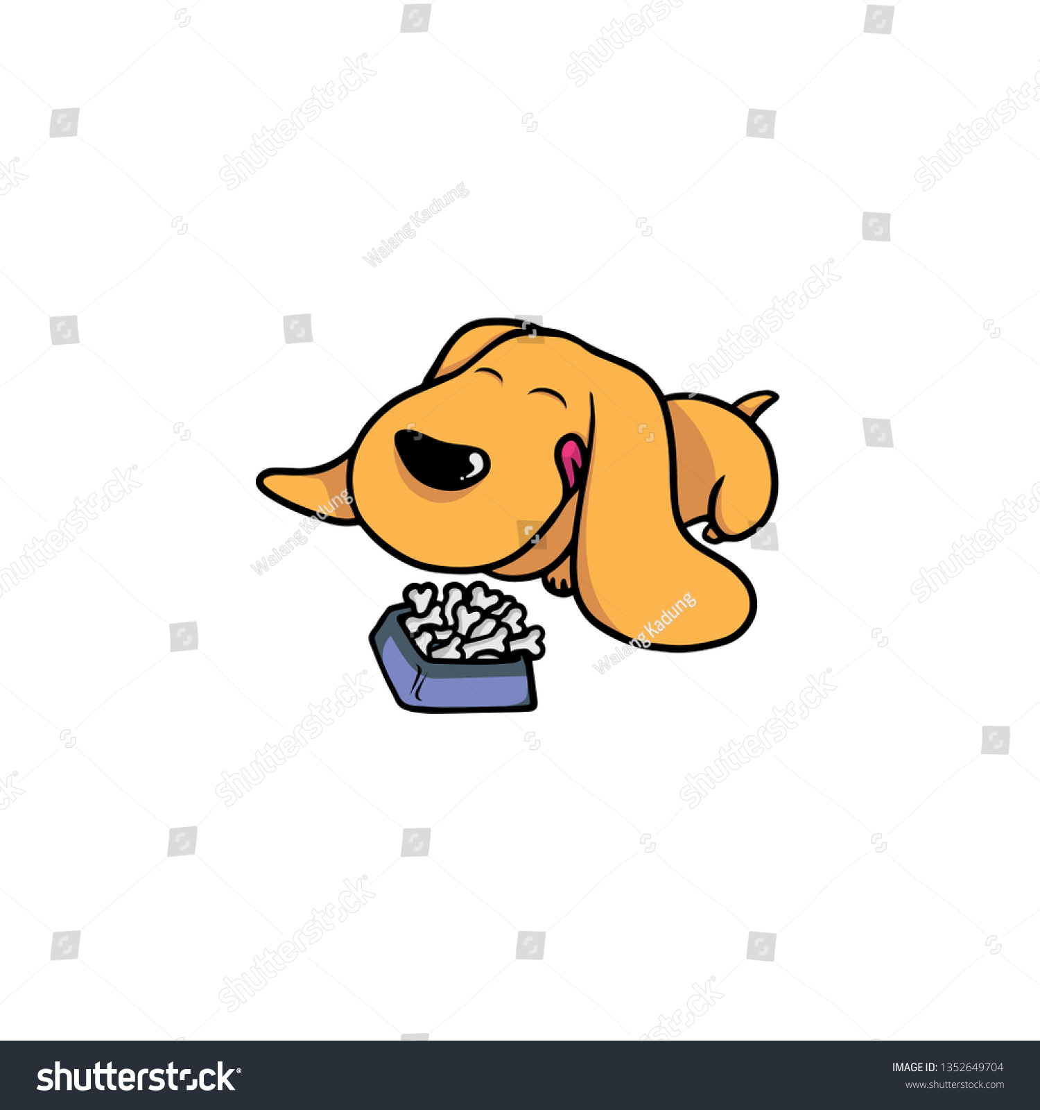 Dog Eating Vector Logo Stock Vector (Royalty Free) 1352649704