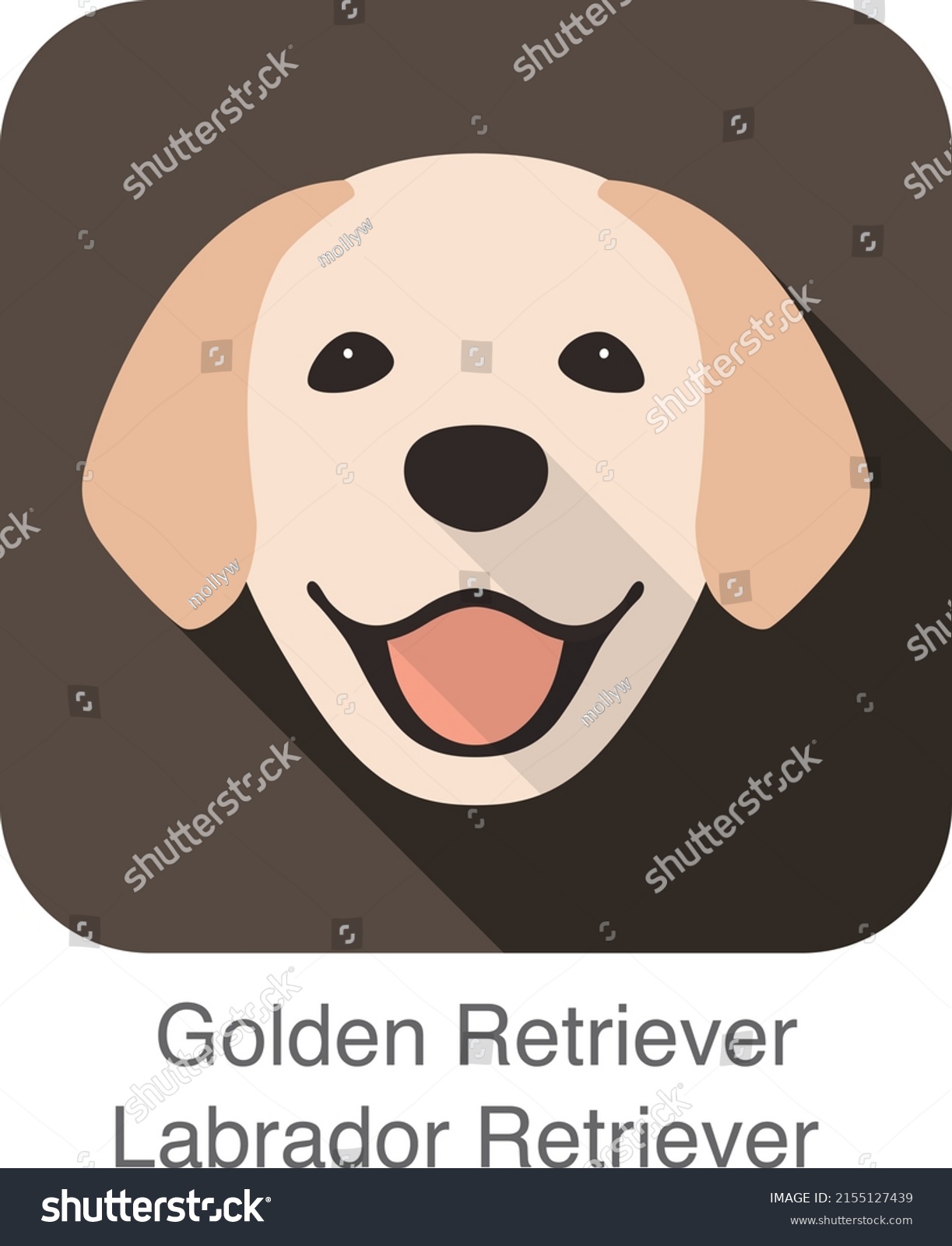 Dog Face Front View Vector Illustration Stock Vector (Royalty Free ...