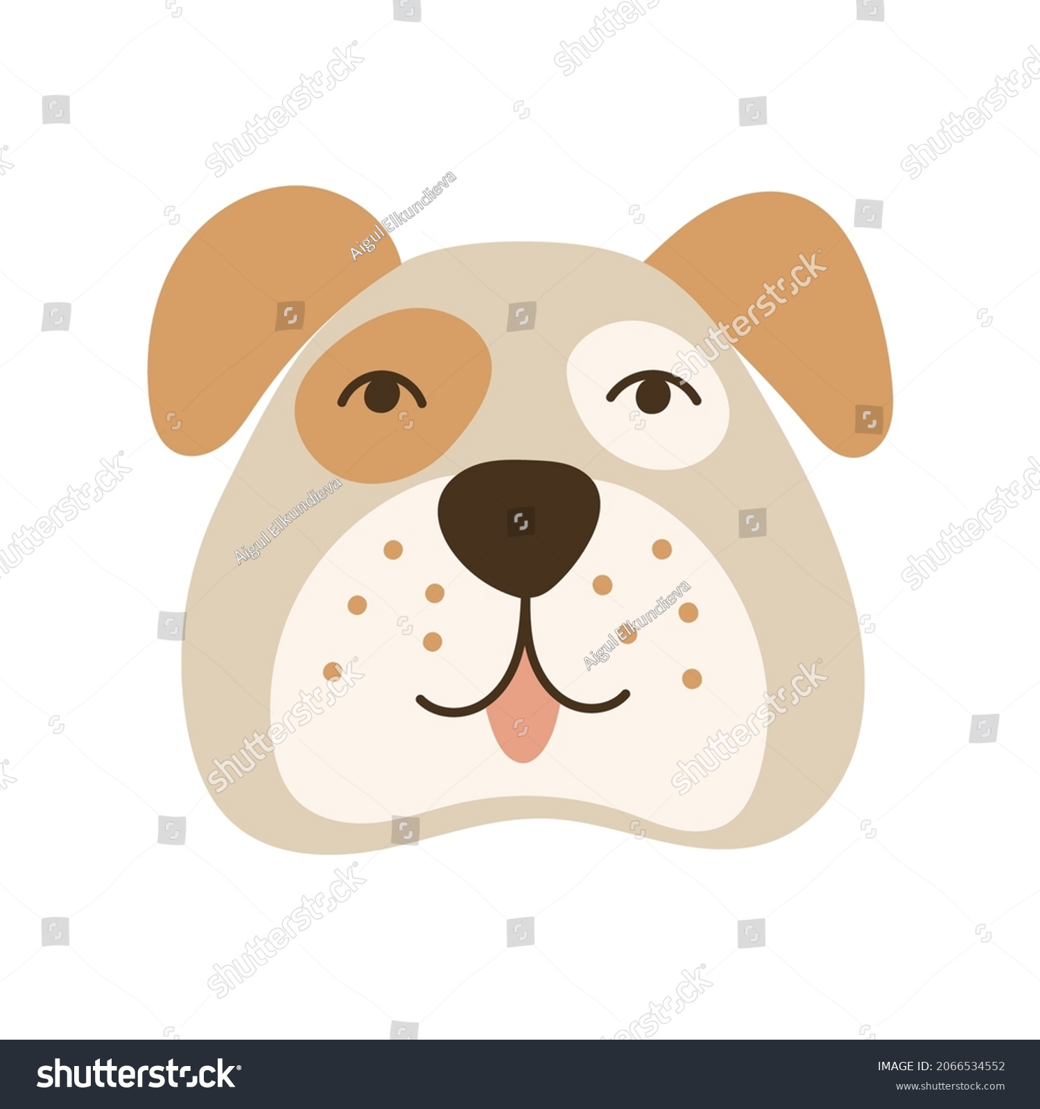 Dog Face Portrait Vector Illustration Stock Vector (Royalty Free ...