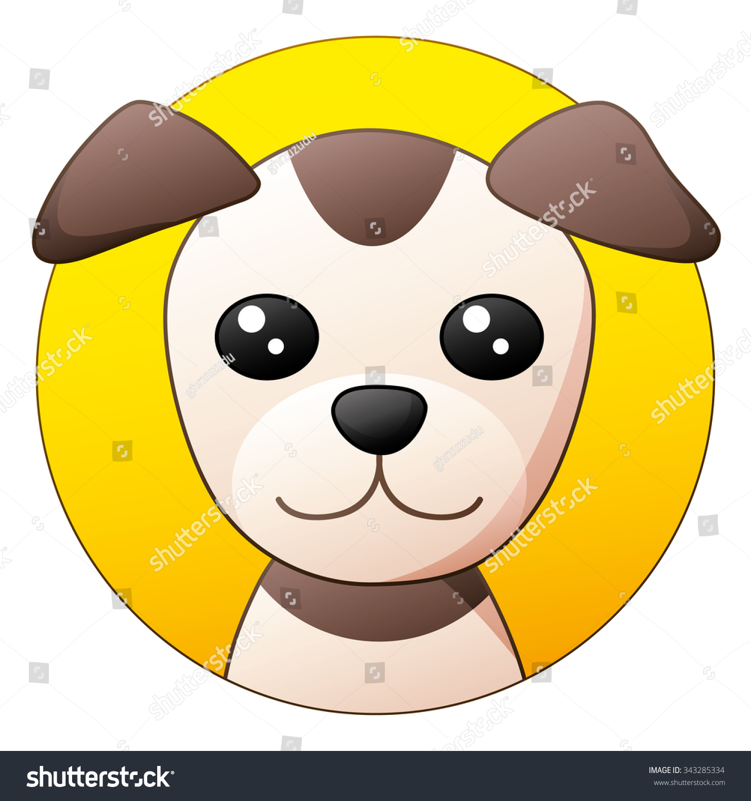 Dog Face Round Icon Stock Vector (Royalty Free) 343285334 | Shutterstock