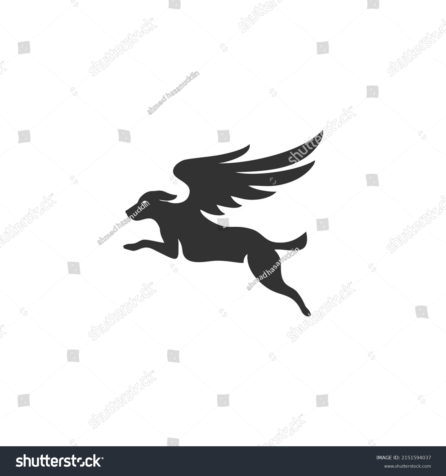 Dog Fly Logo Design Vector Illustration Stock Vector (Royalty Free ...