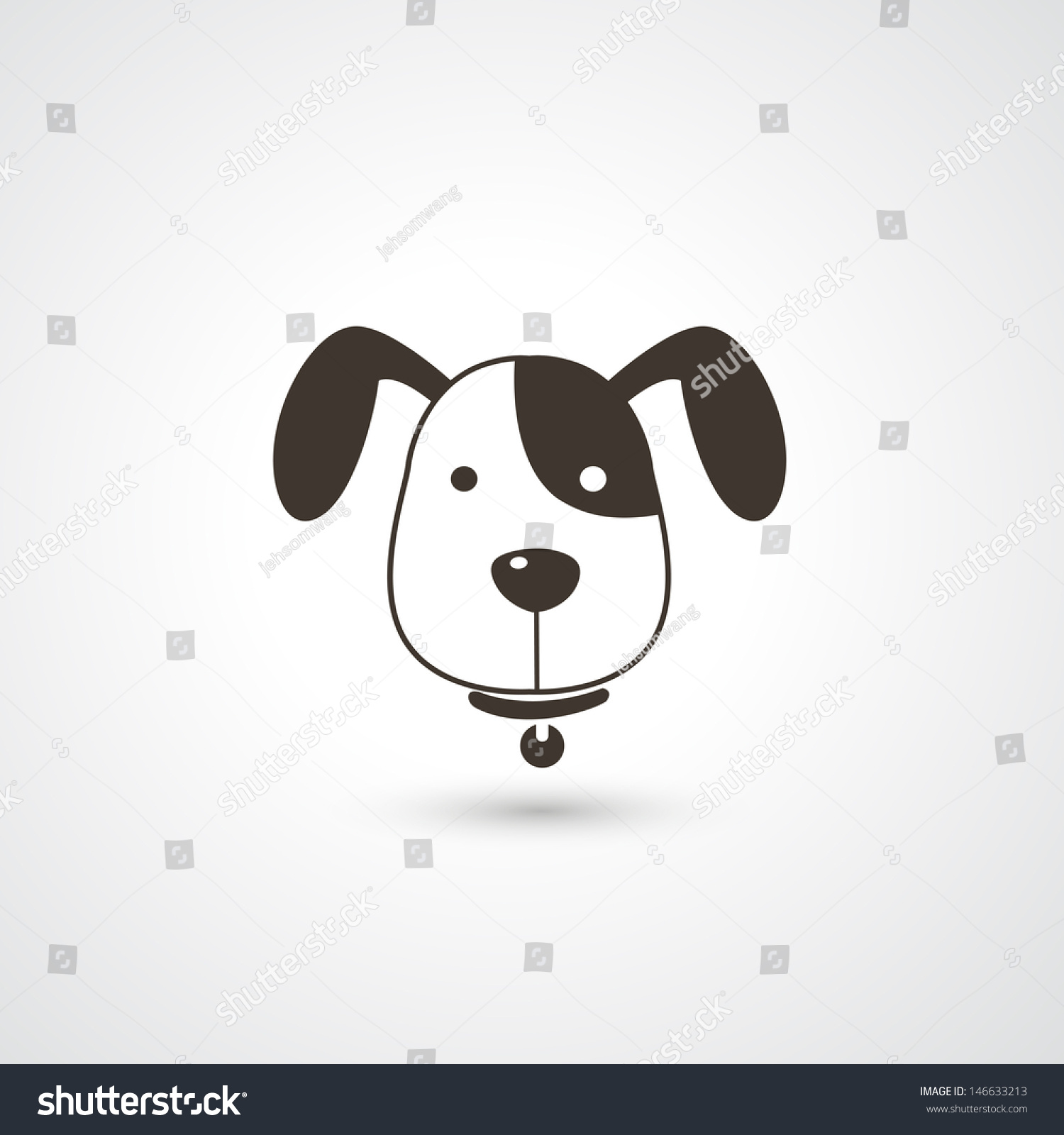 Dog Head Icon Vector Stock Vector (Royalty Free) 146633213