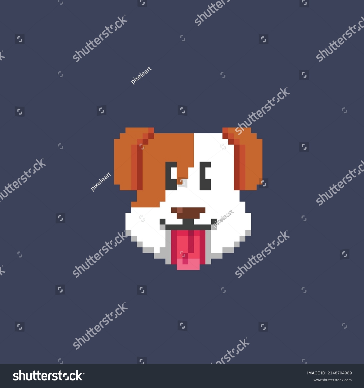 Dog Head Pixel Style Stock Vector (Royalty Free) 2148704989 | Shutterstock