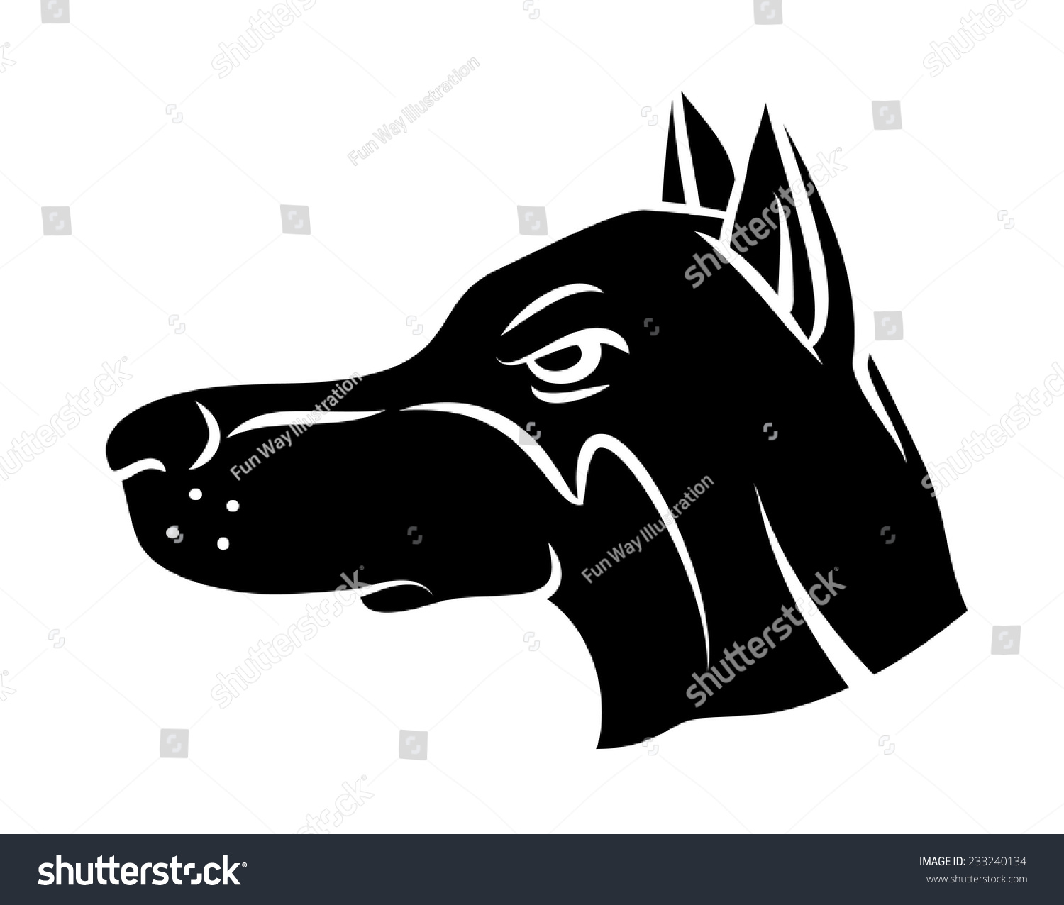 Dog Head Vector Illustration: เวกเตอร์สต็อก (ปลอดค่าลิขสิทธิ์ ...