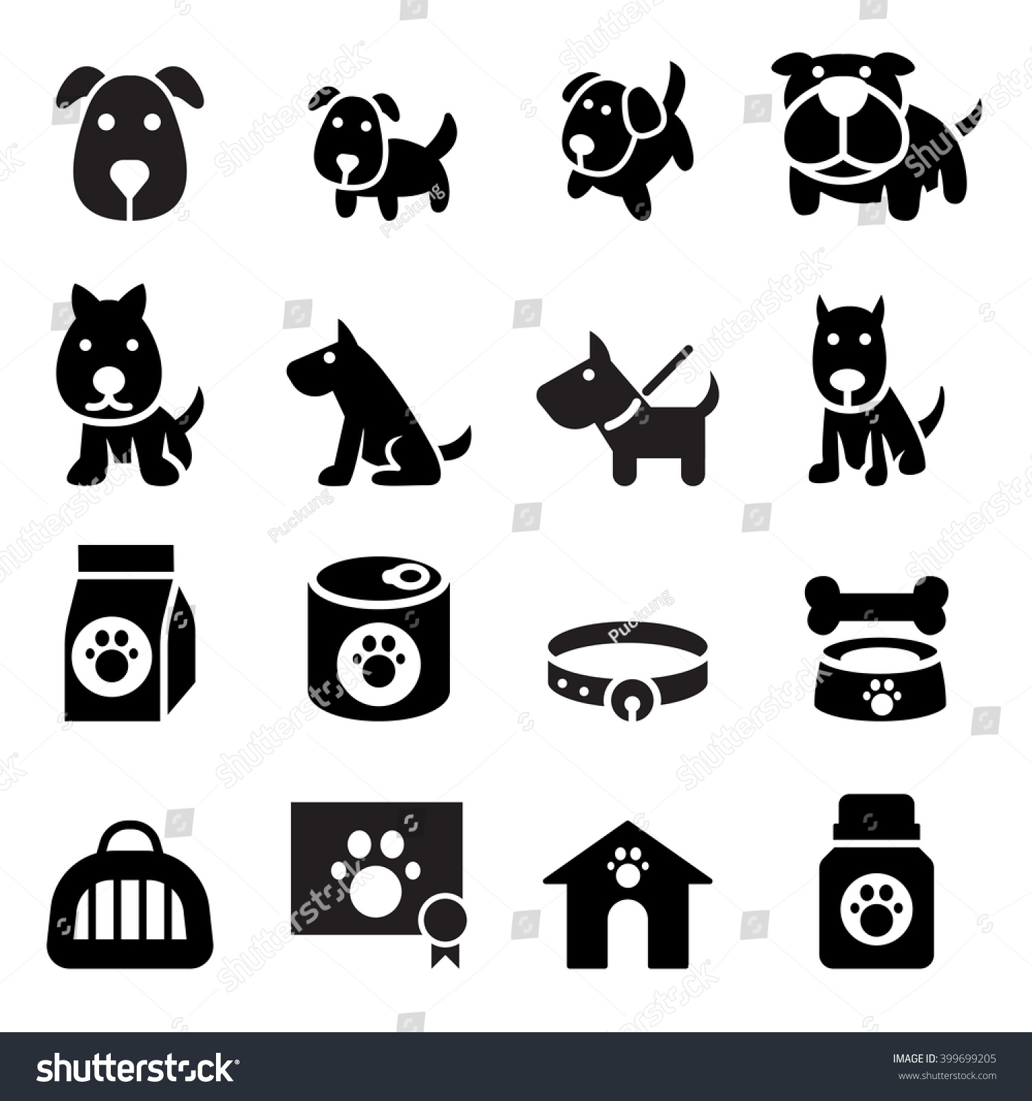 Dog Icon Stock Vector (Royalty Free) 399699205