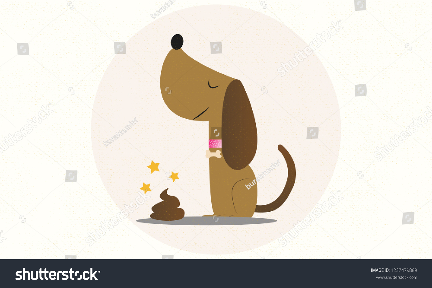 Dog Illustration Poop Vector Stock Vector (Royalty Free) 1237479889