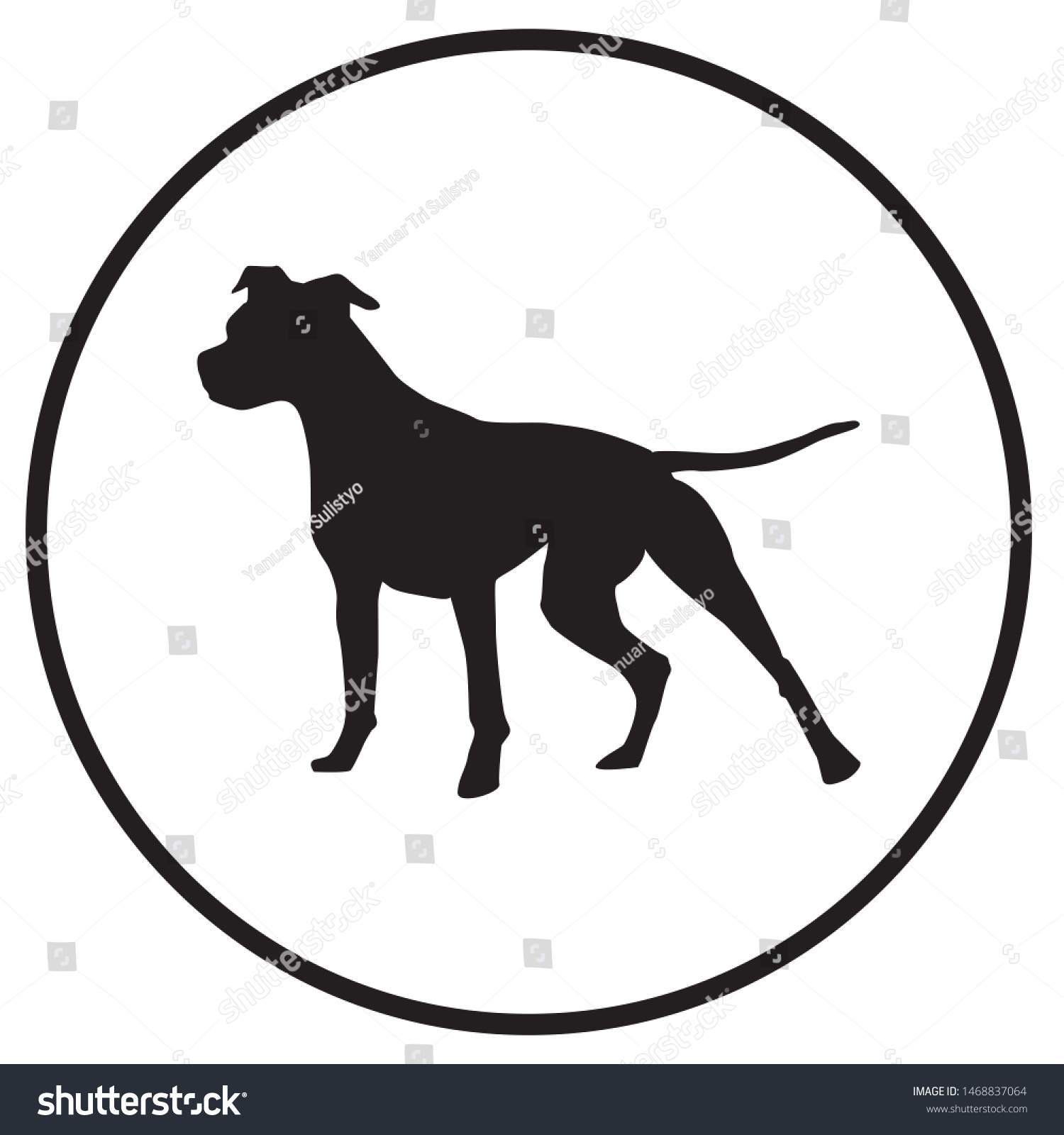 Dog Circle Vector Illustration Stock Vector (Royalty Free) 1468837064