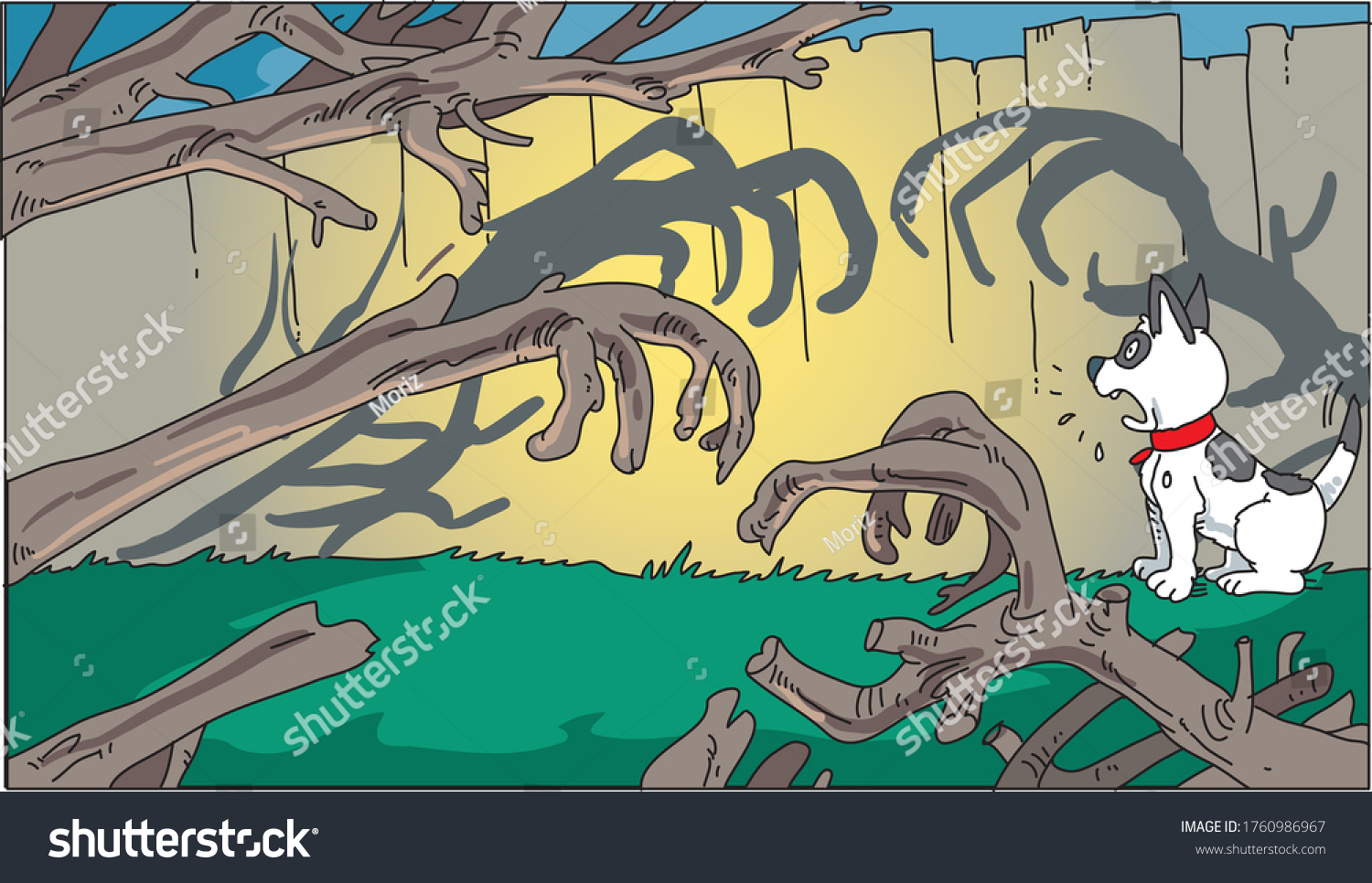 Dog Very Scared Vector Stock Vector (Royalty Free) 1760986967