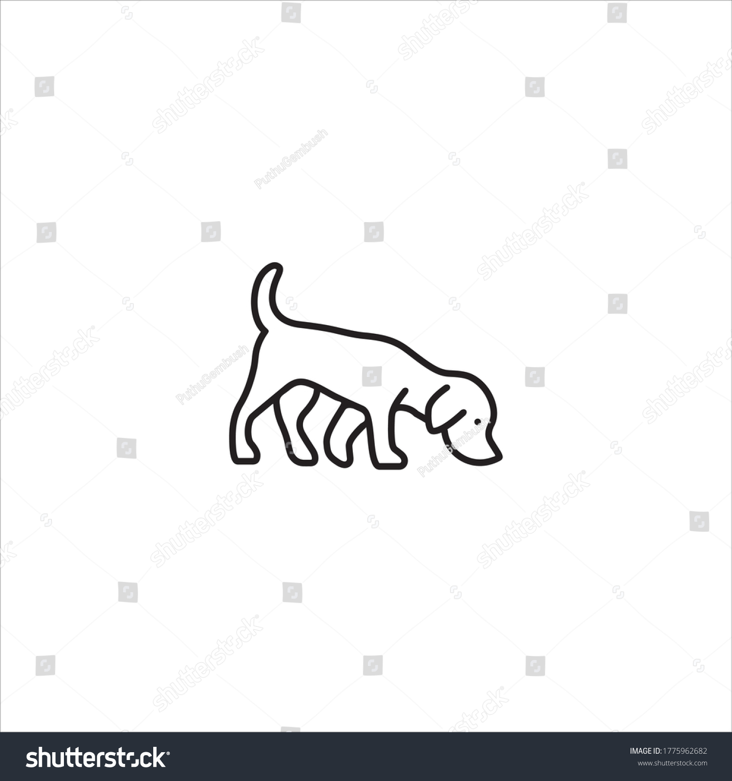 Dog Line Vector Logo Design Stock Vector (Royalty Free) 1775962682