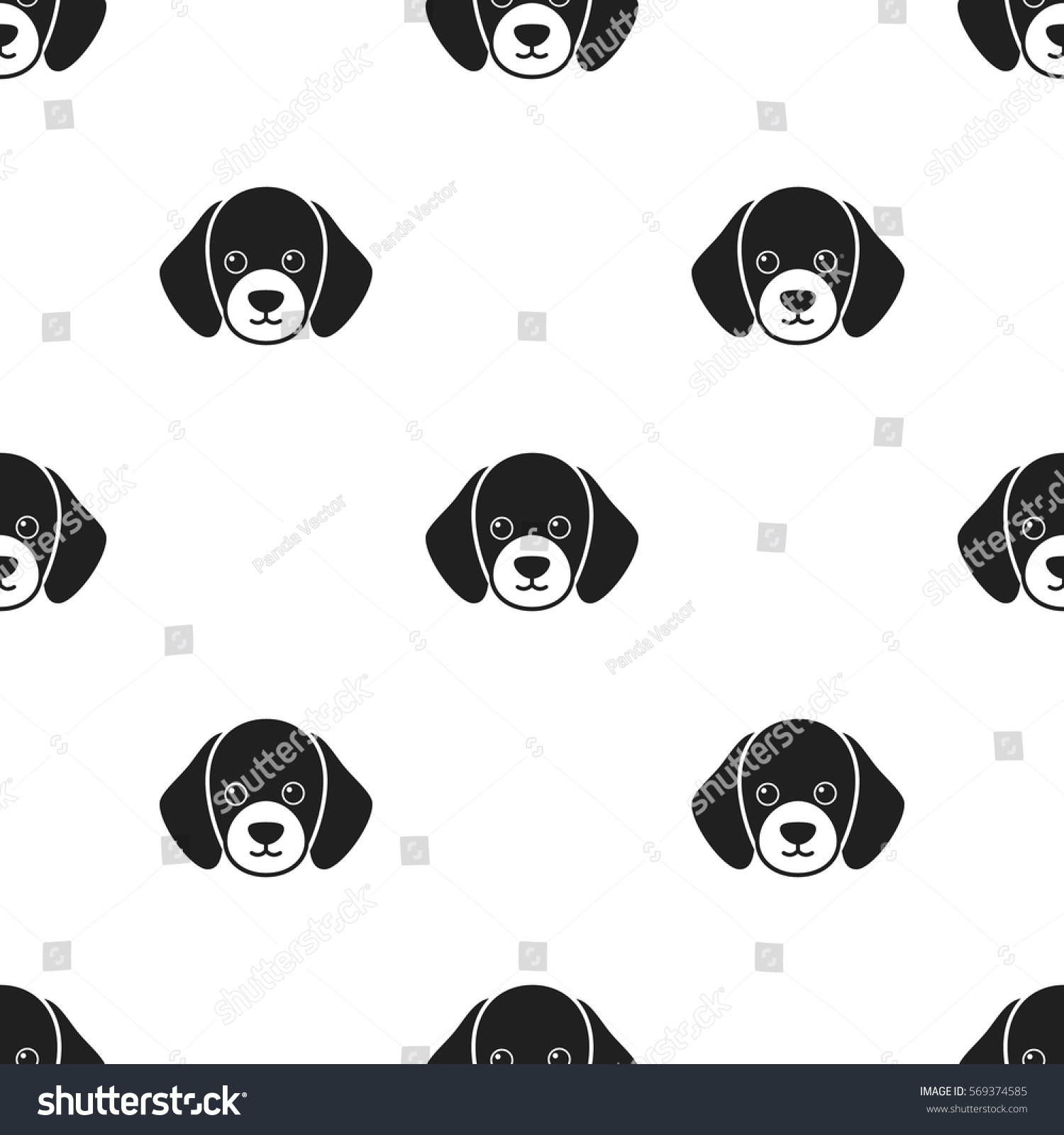 Dog Muzzle Vector Icon Black Style: vector de stock (libre de regalías ...