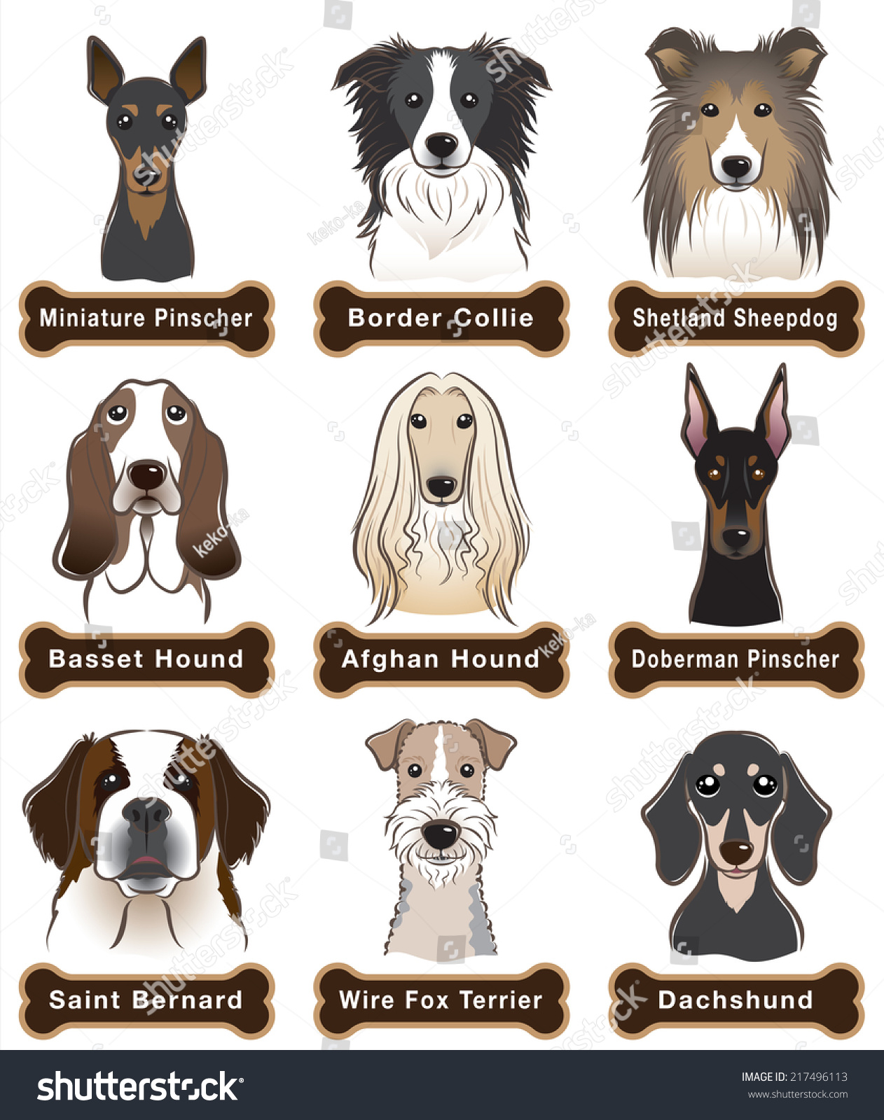 Dog Nameplate Stock Vector (Royalty Free) 217496113