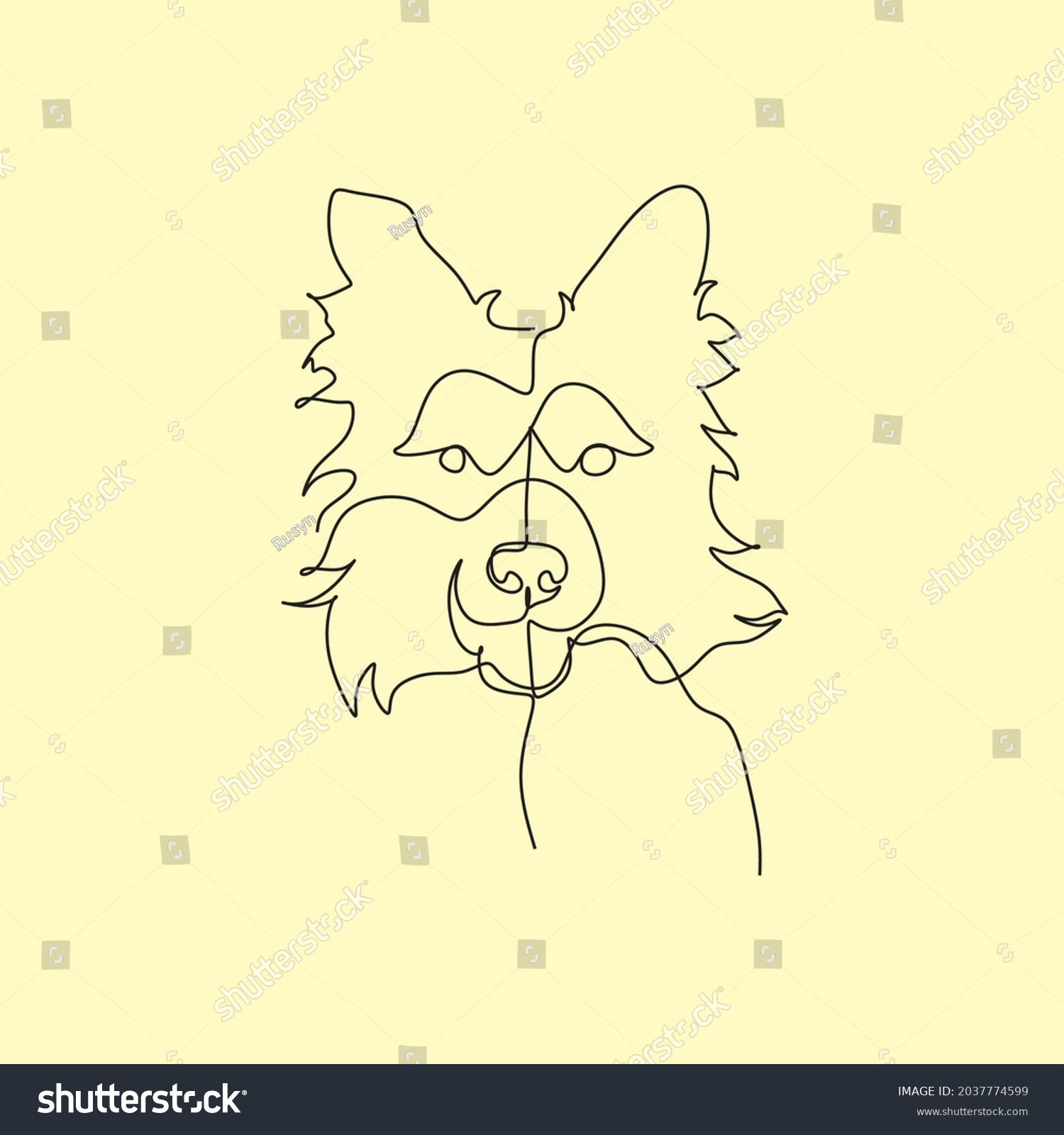Dog One Line Art Vector Drawing Stock Vector (Royalty Free) 2037774599 ...