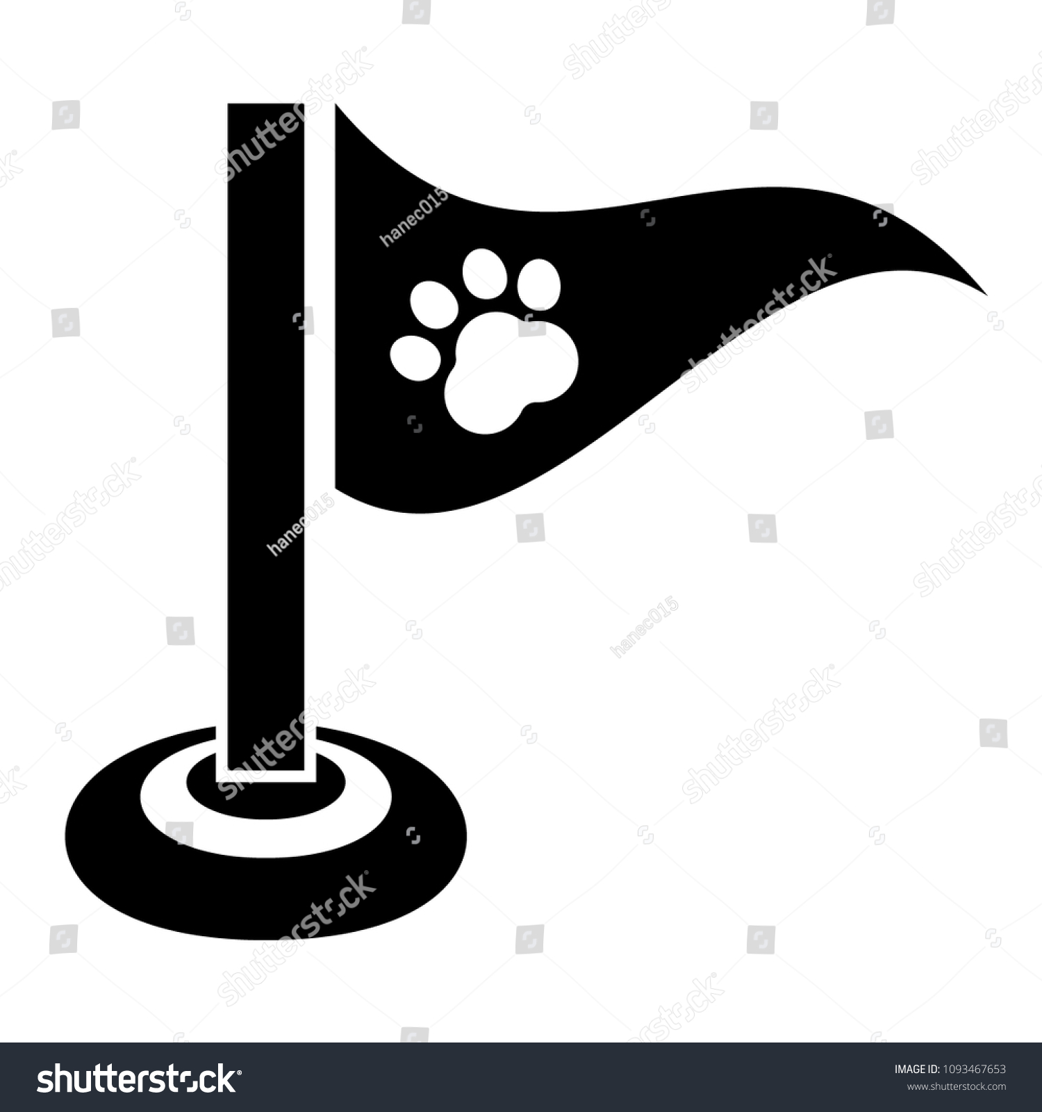 Dog Paw Map Point Sign Vector Stock Vector (Royalty Free) 1093467653