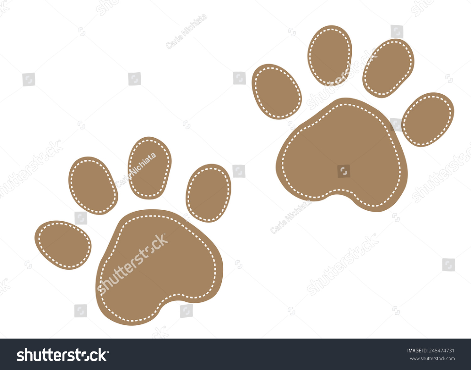 Dog Paw Print Vector: เวกเตอร์สต็อก (ปลอดค่าลิขสิทธิ์) 248474731 ...