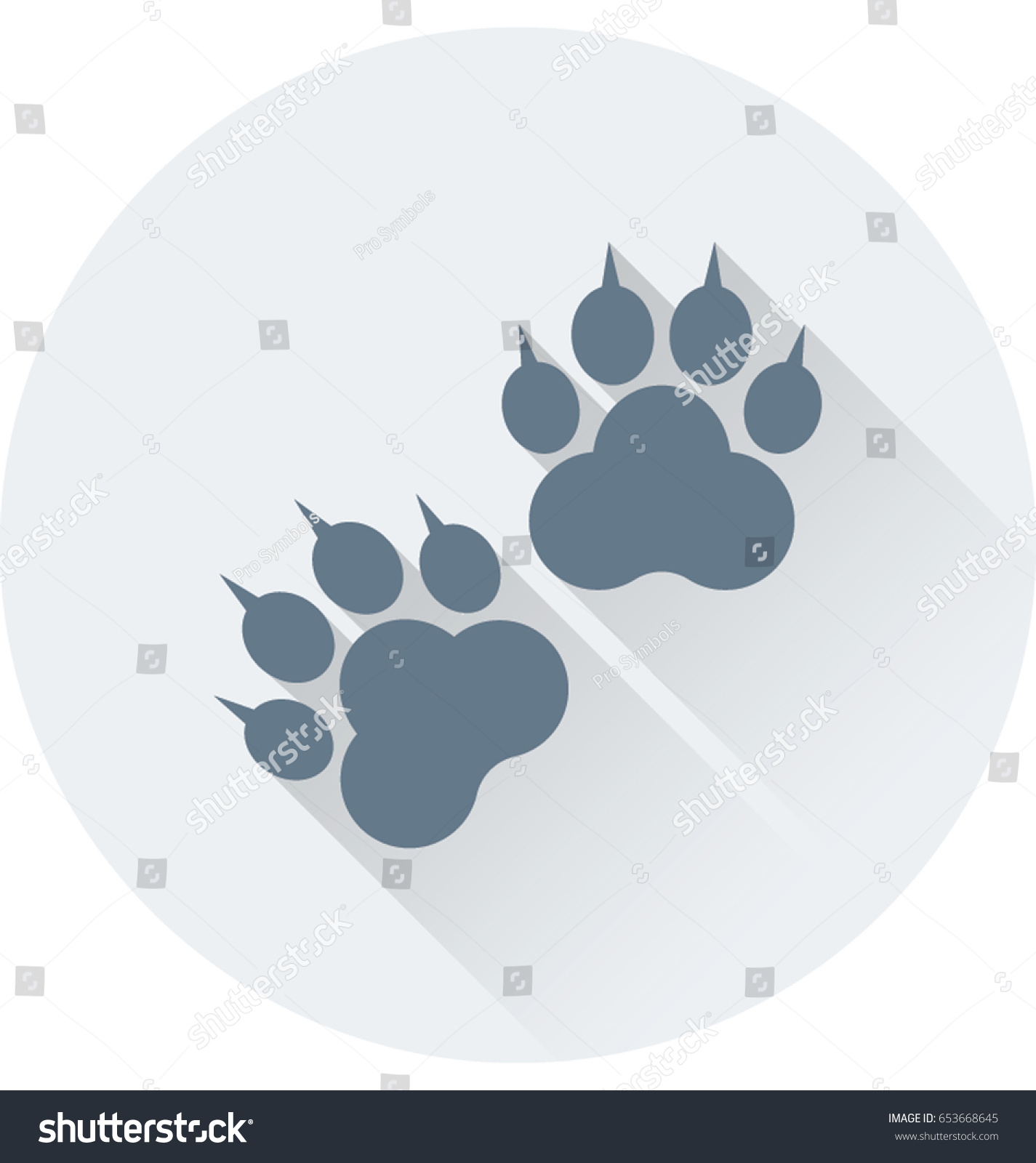 Dog Paw Vector Icon Stock Vector (Royalty Free) 653668645