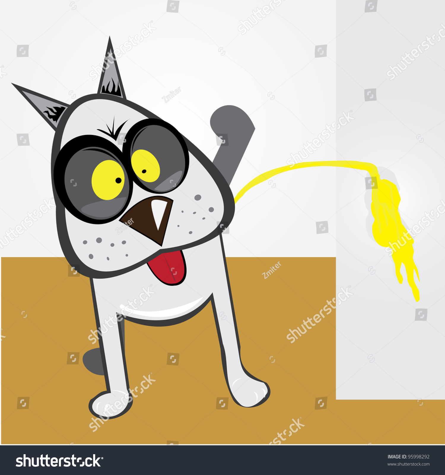 Dog Pee On Wall Vector Illustration: vector de stock (libre de regalías ...